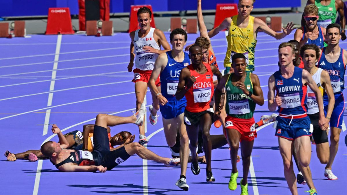 Team GB's George Mills falls in chaotic 5000m, then pushes France's ...