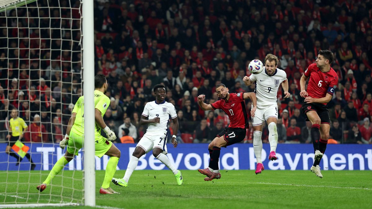 Albania 0-2 England result - Harry Kane double ensures 100% record for ...