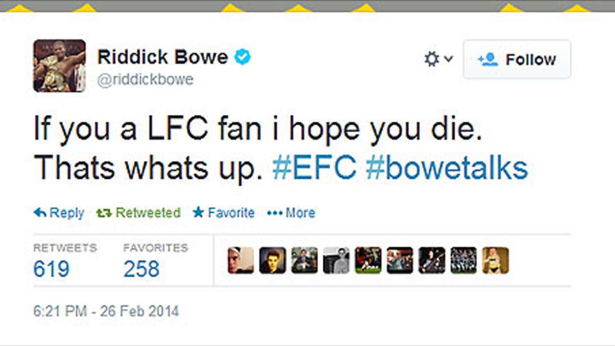 Riddick Bowe tells Liverpool supporters: ‘I hope you die’ - TNT Sports