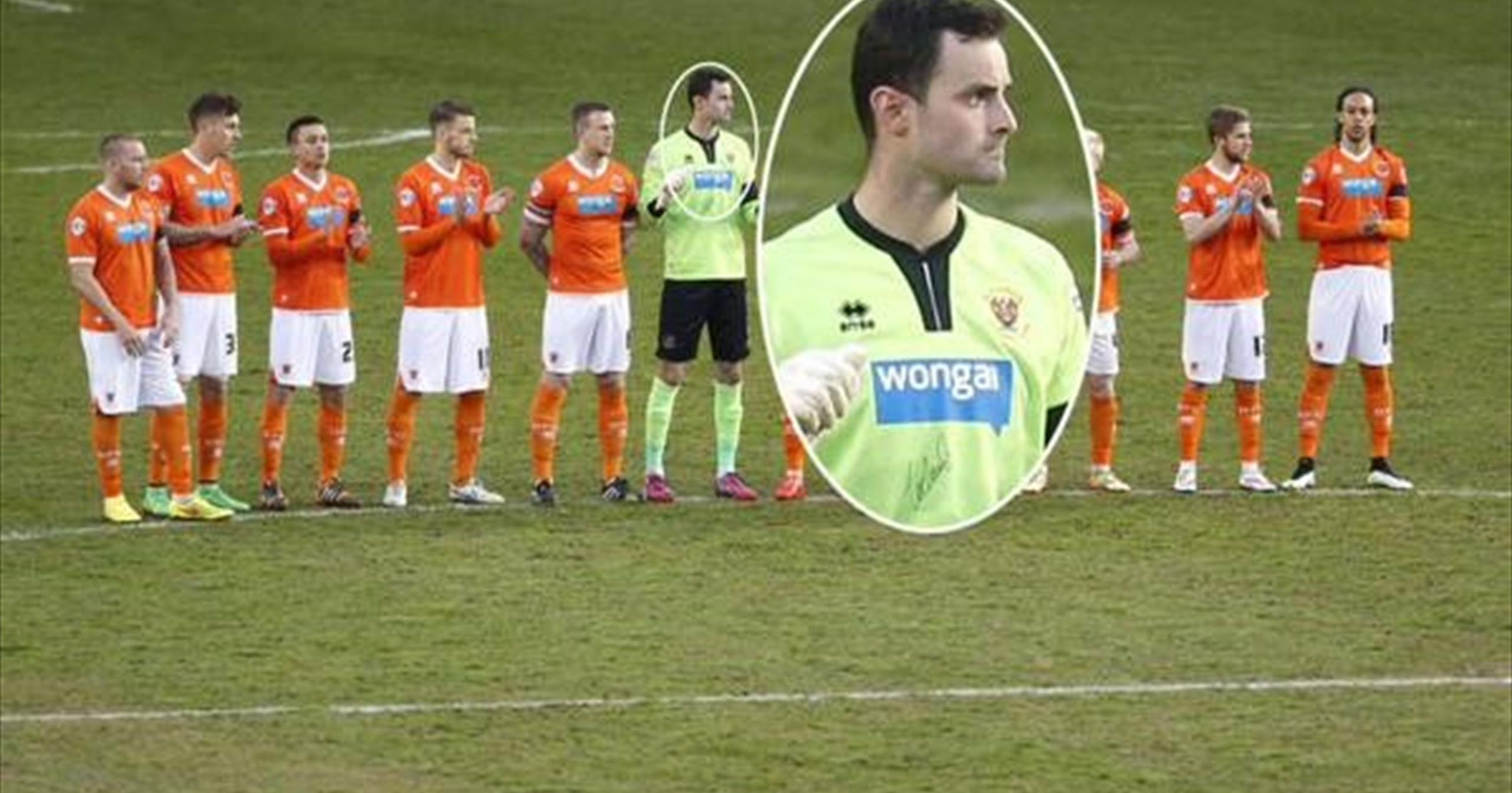 Blackpool goalkeeper Joe Lewis forced to wear autographed shirt in ...