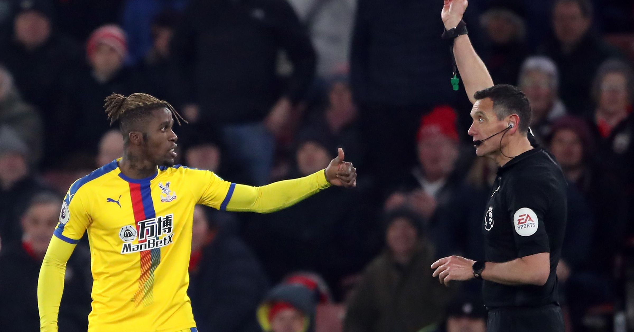 Hodgson unhappy with treatment of Zaha following red card - TNT Sports