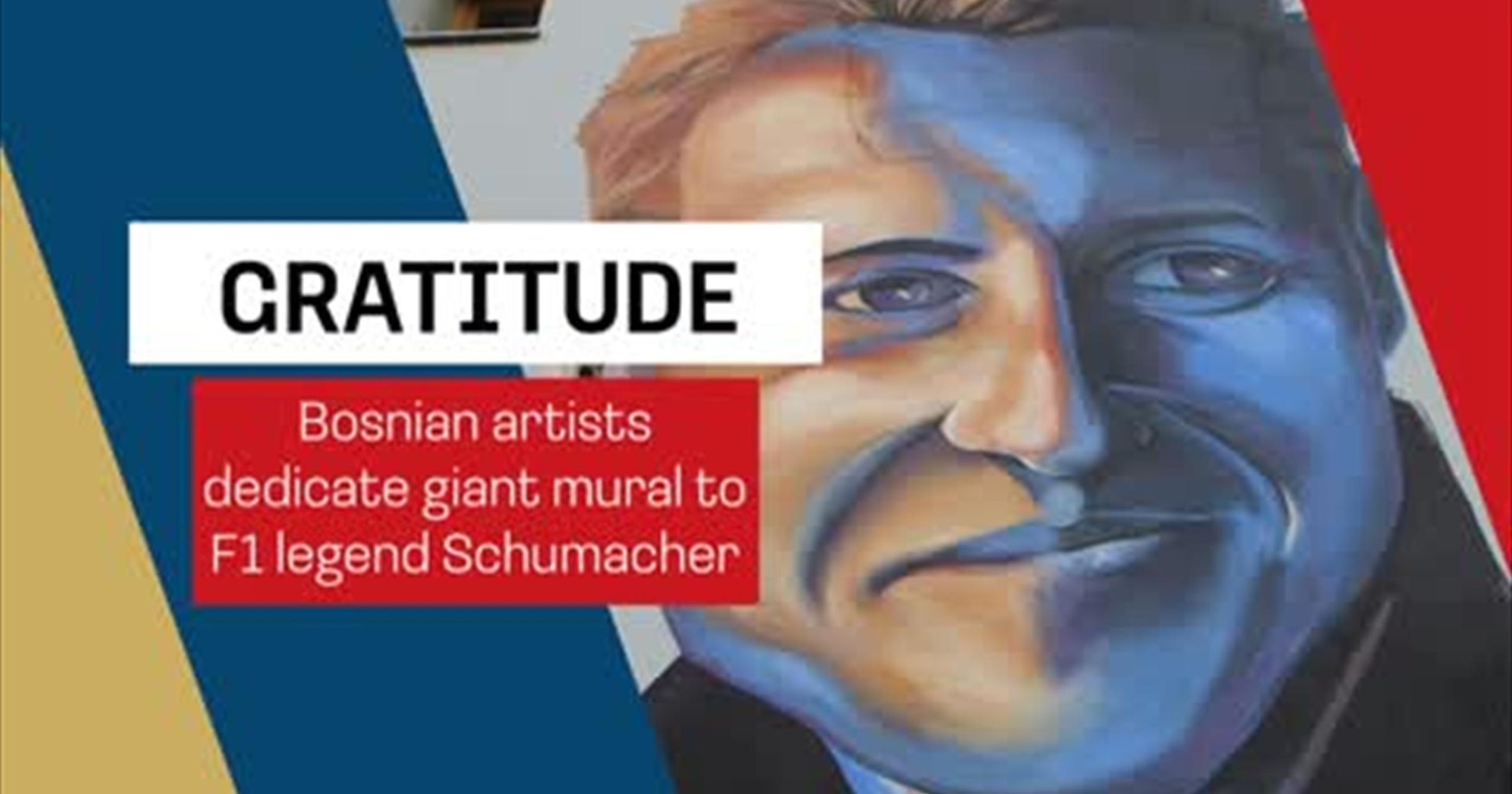 Giant mural dedicated to Michael Schumacher unveiled in Sarajevo ...