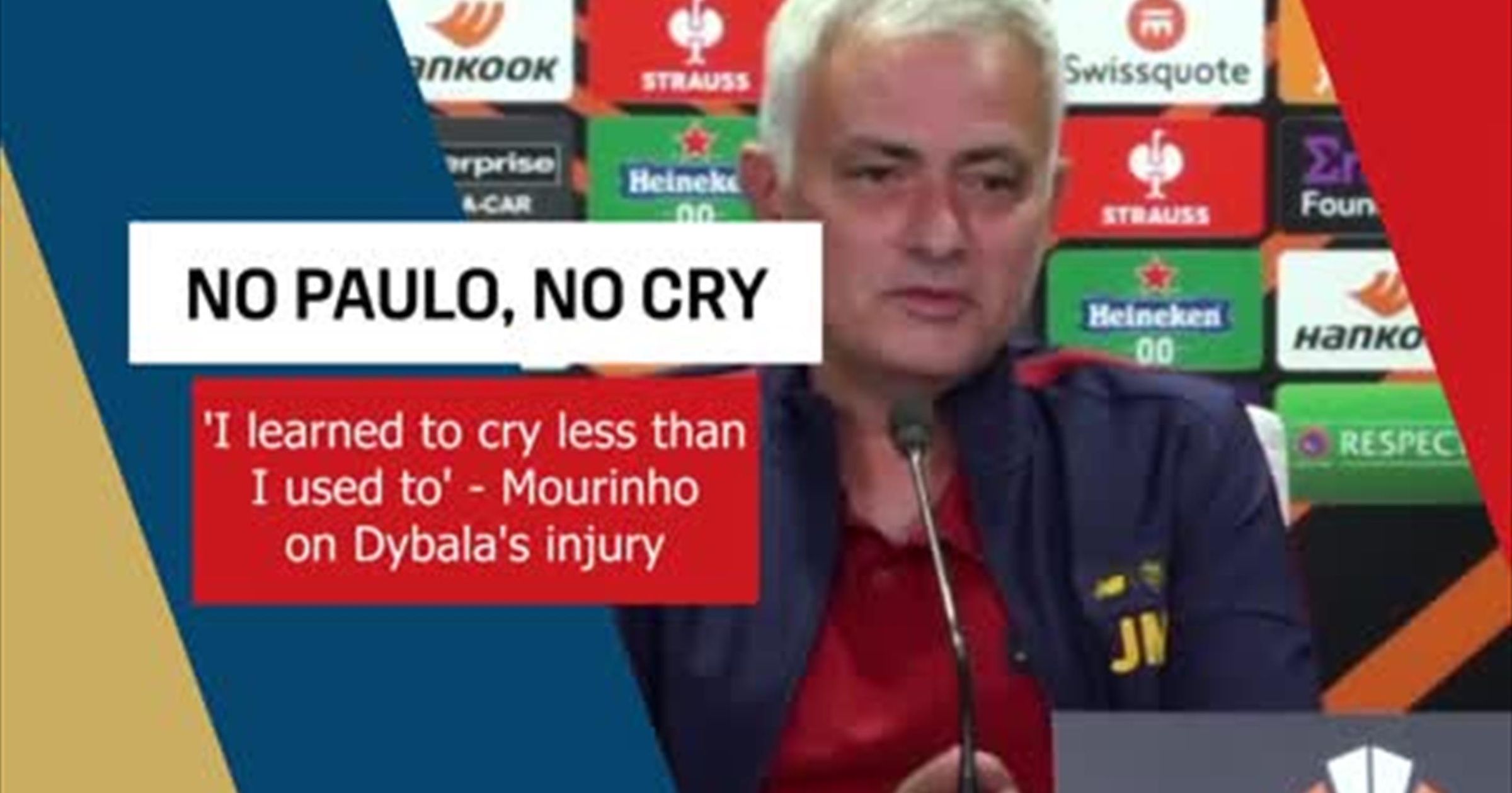 'I learned to cry less than I used to cry' - Roma manager Jose Mourinho ...