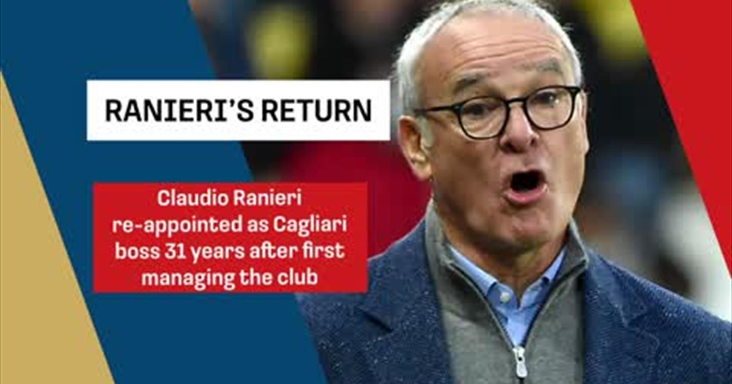 Claudio Ranieri returns to coach Cagliari after 31 years on multi-year ...