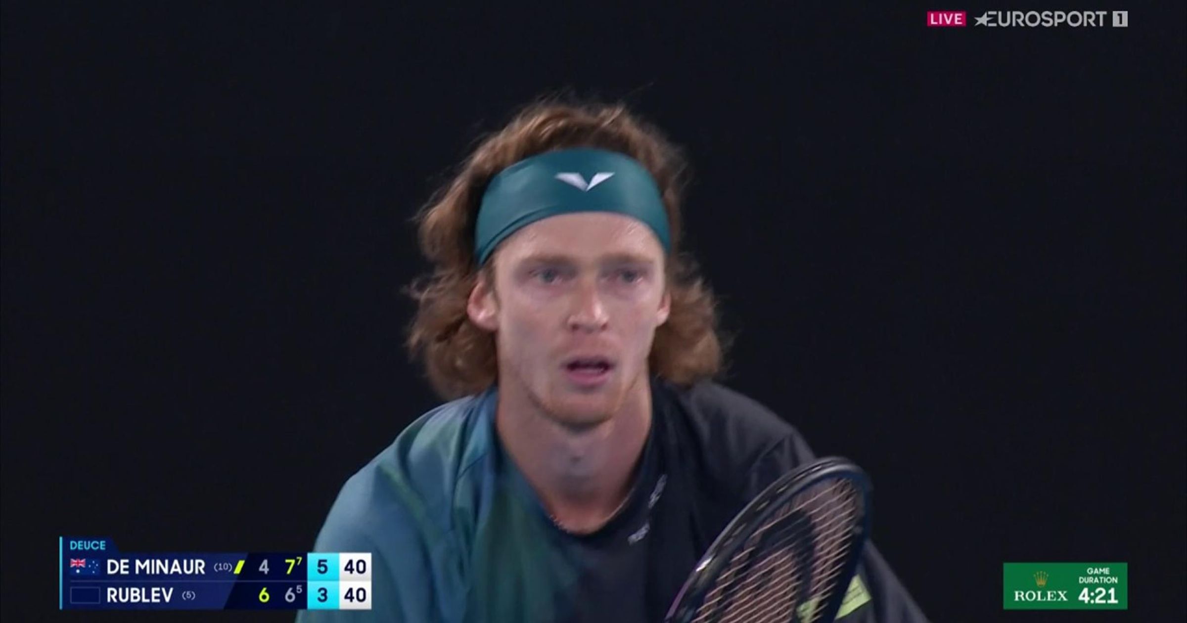 Australian Open: Andrey Rublev destroys his racquet in frustration ...