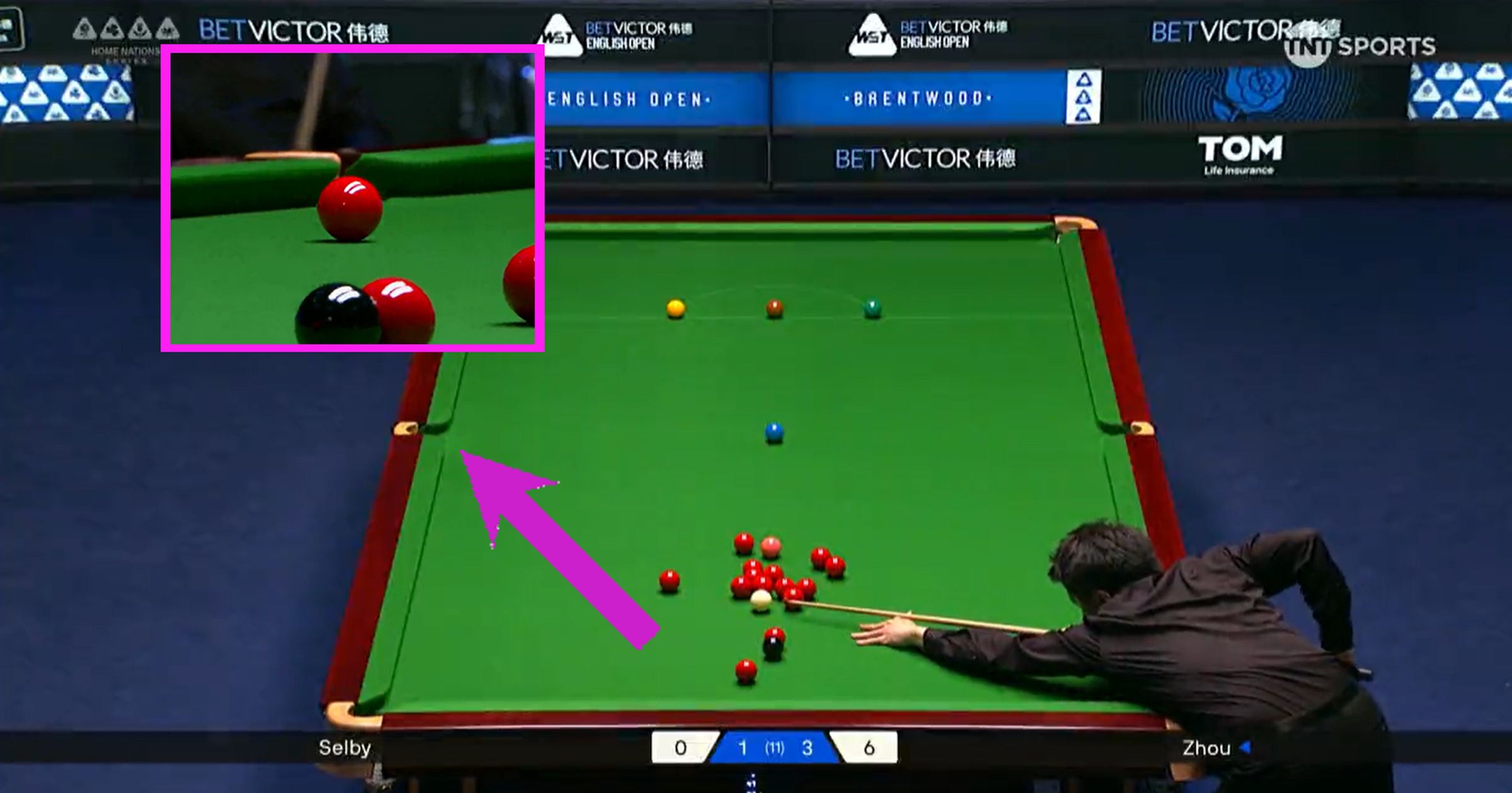 'How did that go in?' - Watch the Zhou Yuelong pot at English Open that ...