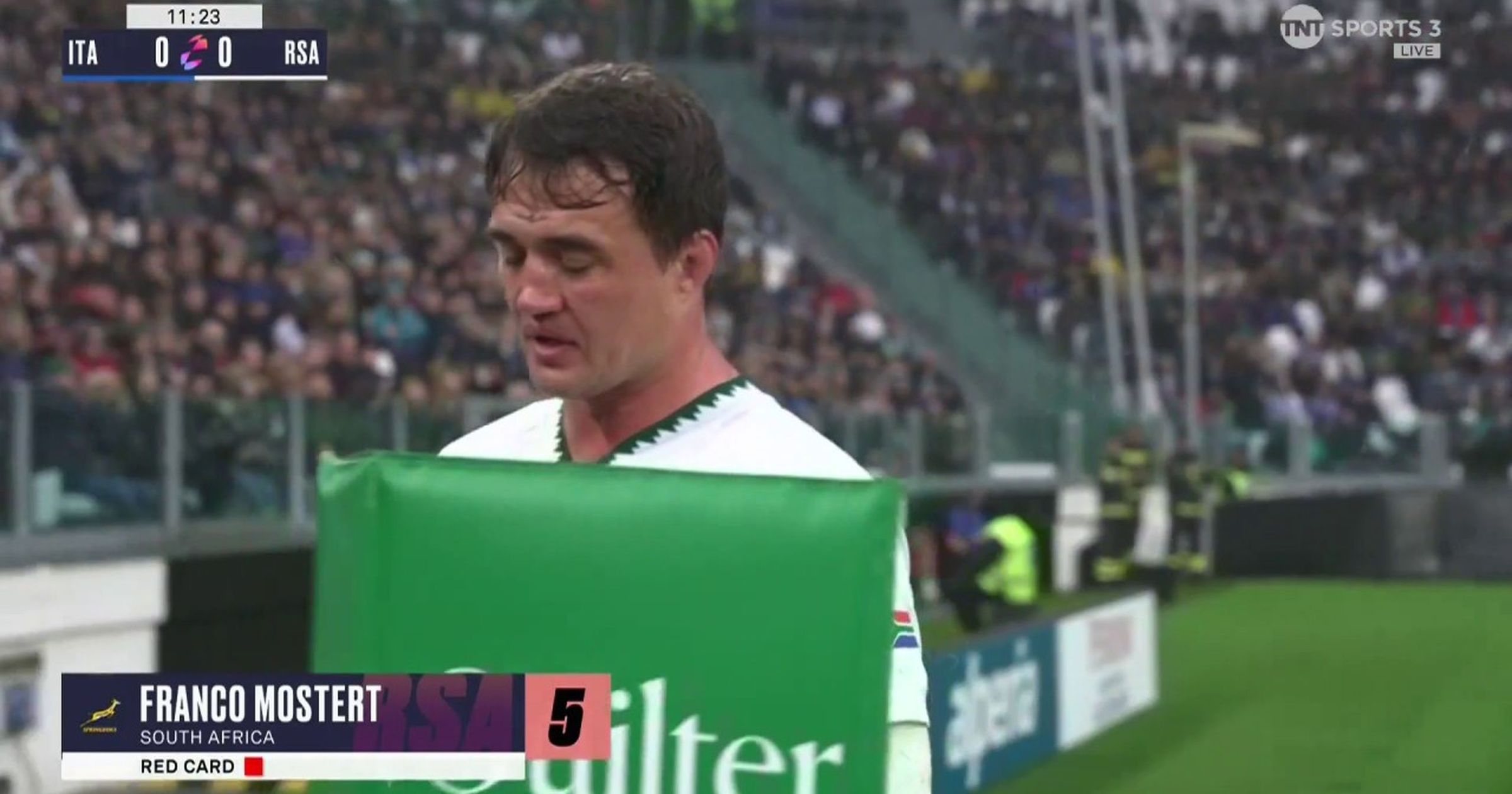 'South Africa see the flash of a red card' - Springboks reduced to 14 ...