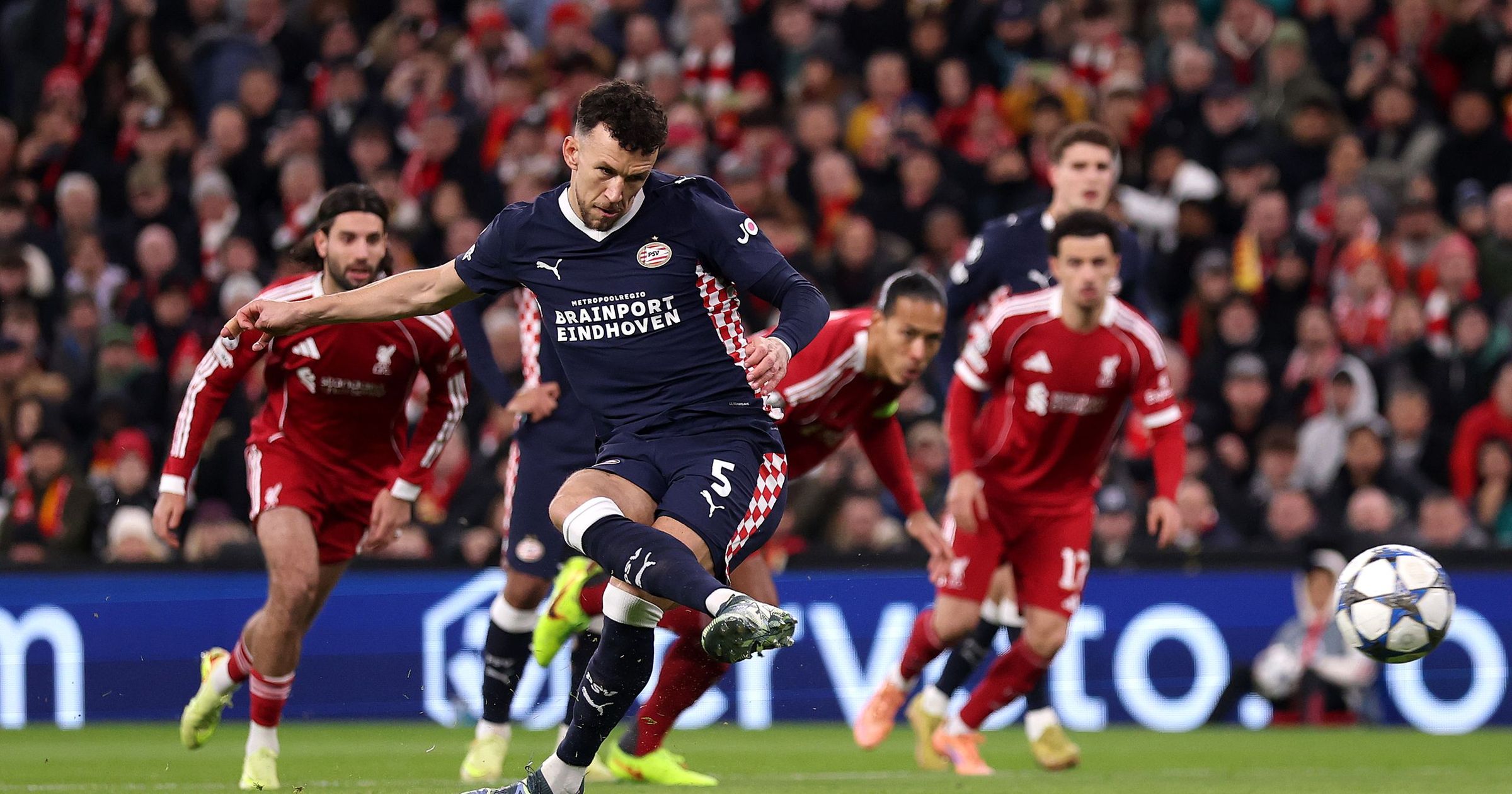 Ivan Perisic penalty puts PSV Eindhoven ahead after Virgil van Dijk ...