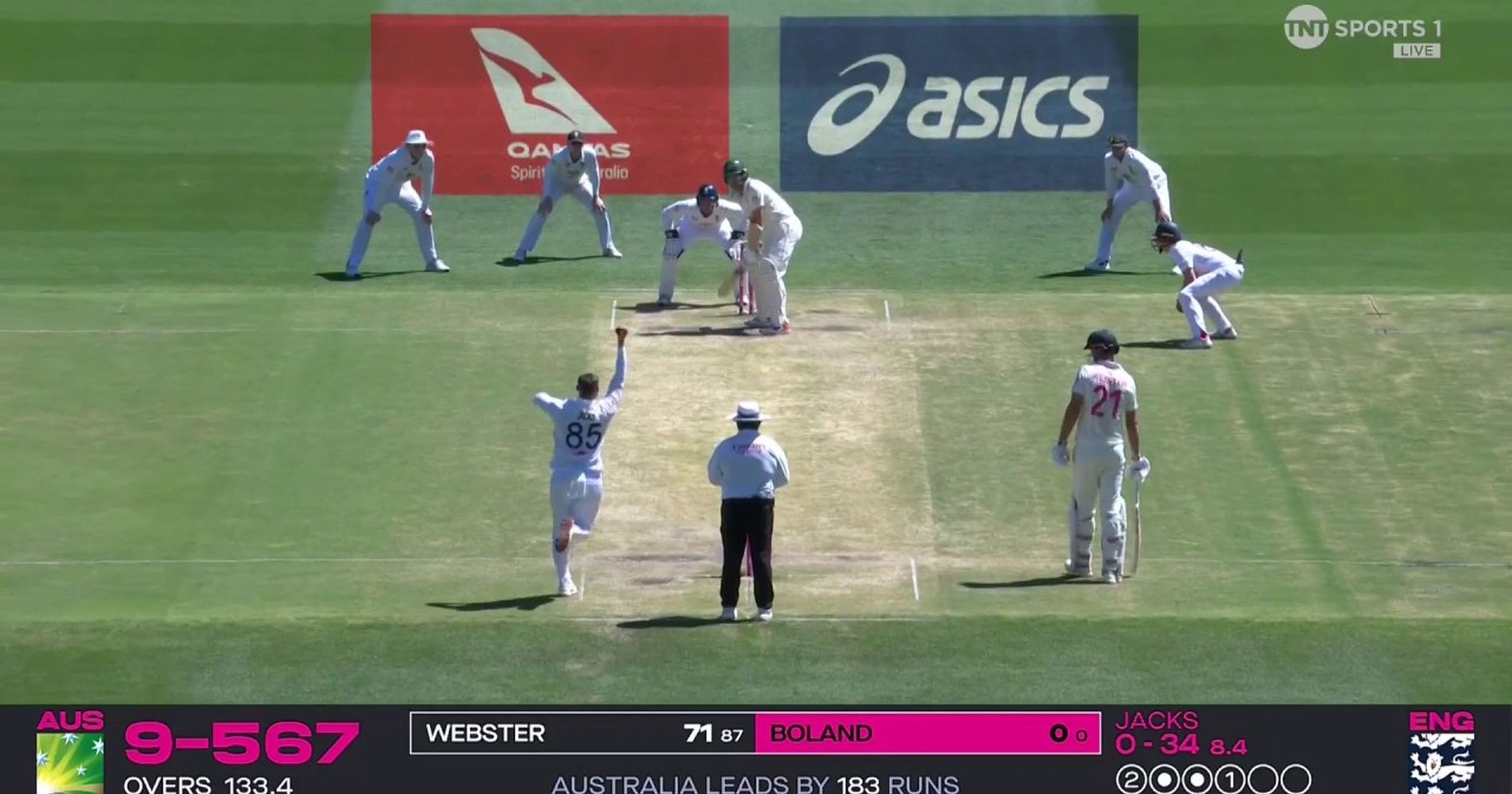 Will Jacks gets Scott Boland first ball to end Australia innings ...