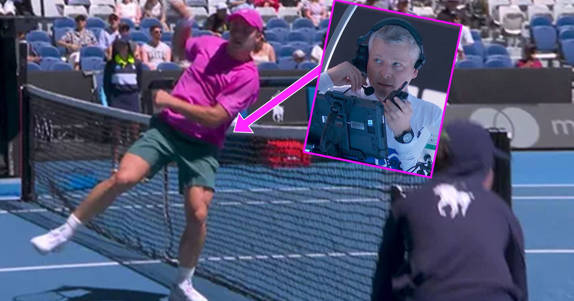 Watch VAR controversy as GB's Arthur Fery accused of touching net at ...