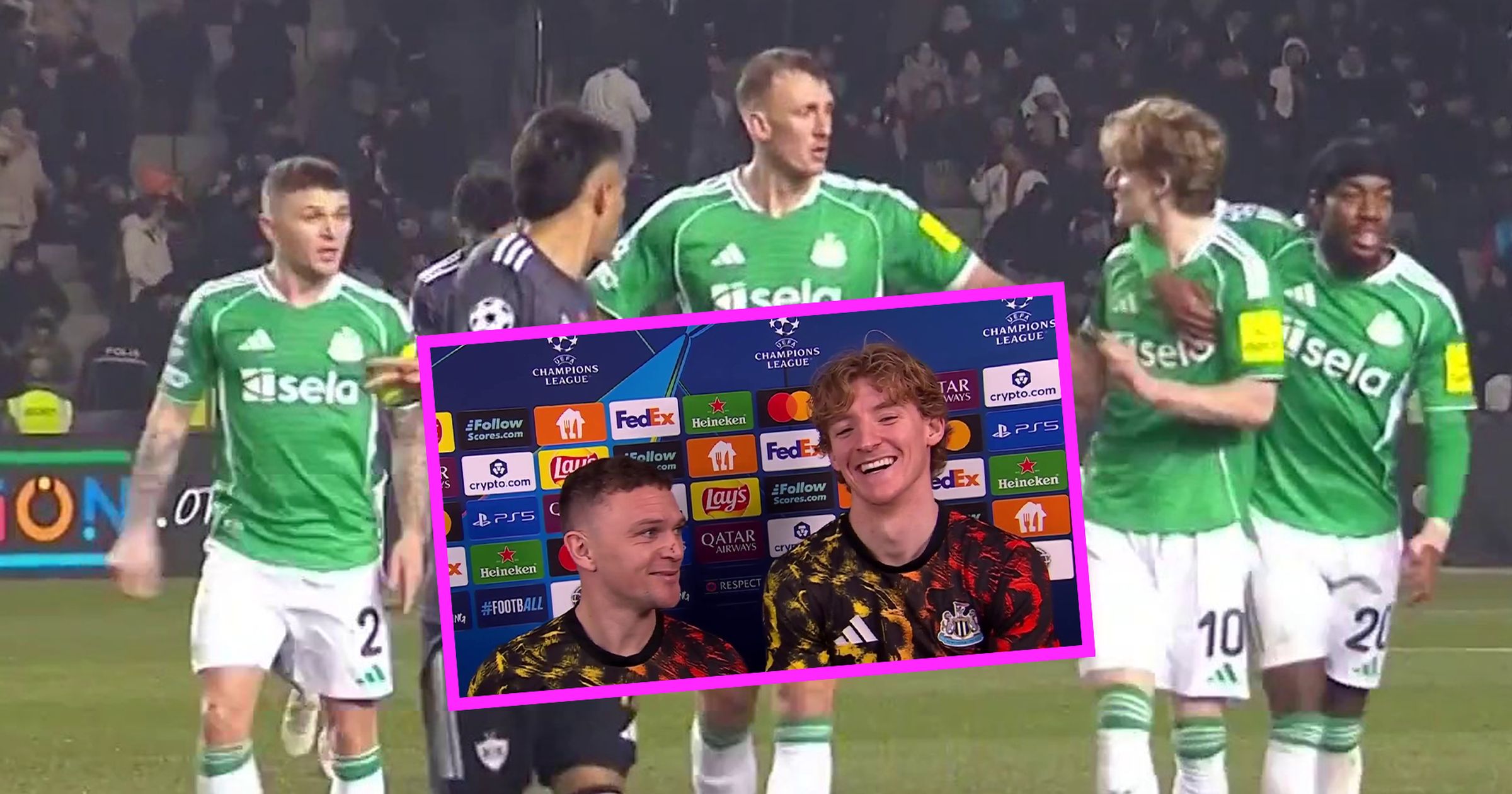 Kieran Trippier, Anthony Gordon react to 'strange' penalty bust-up in ...