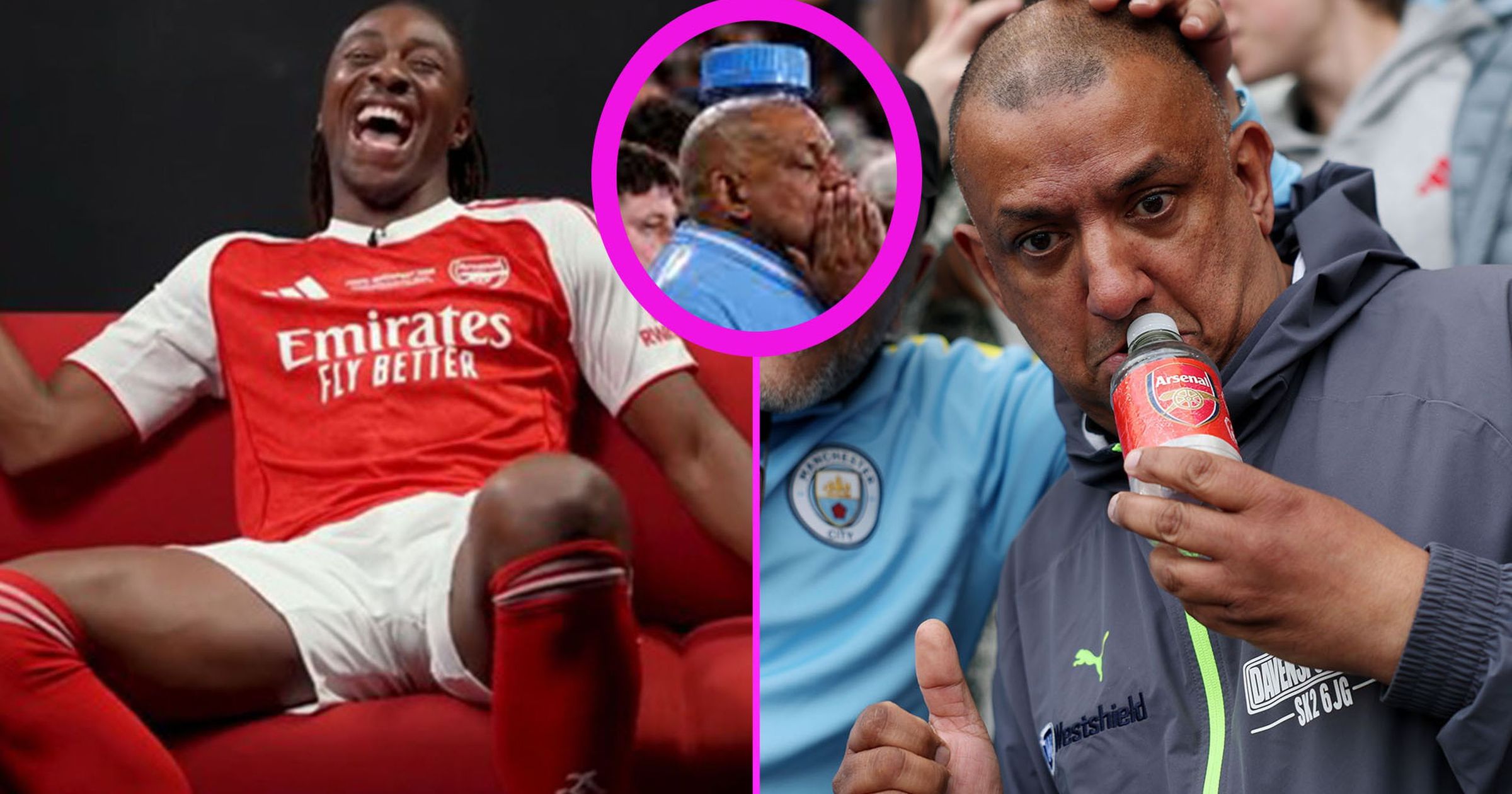Eberechi Eze in hysterics over viral Manchester City bottle photo after ...