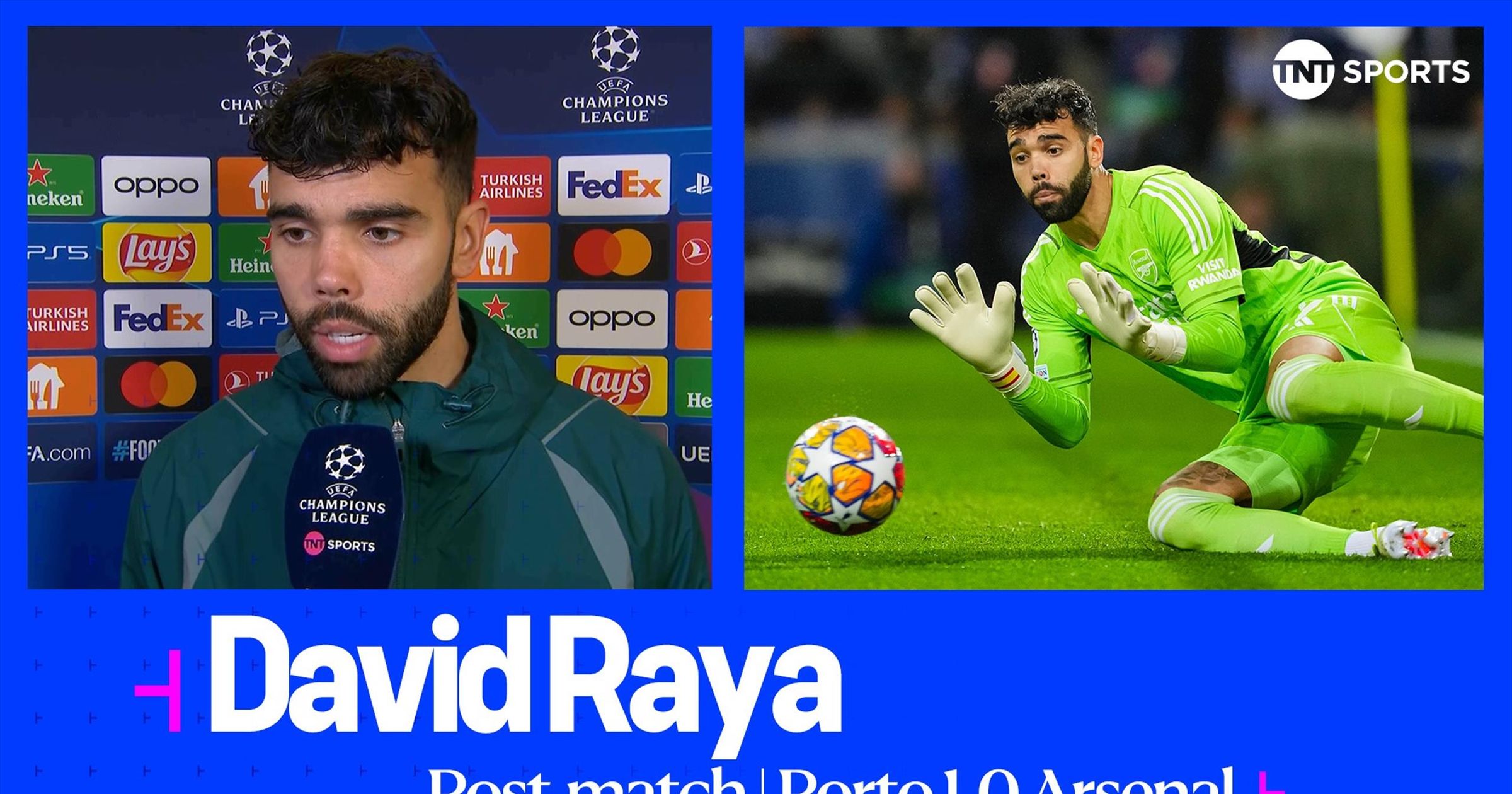Arsenal goalkeeper David Raya reflects on conceding late goal to Porto ...