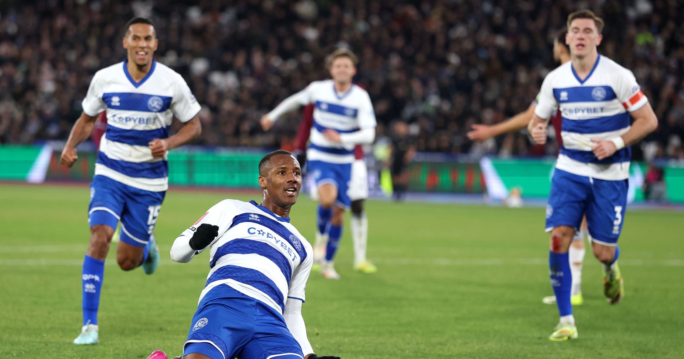Richard Kone equalises for Queens Park Rangers at West Ham United in FA ...