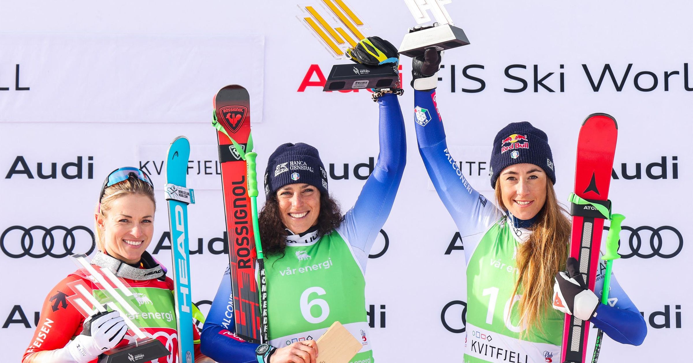 Watch hilarious moment where Federica Brignone drops and breaks trophy ...