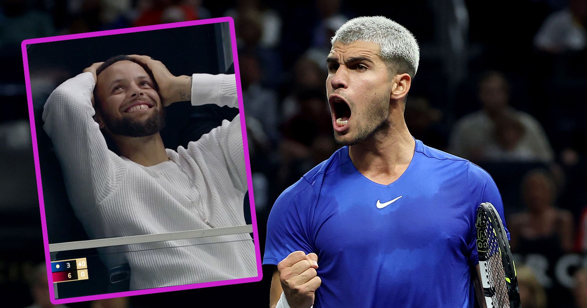 How Carlos Alcaraz shot left Steph Curry in shock after coin toss with ...