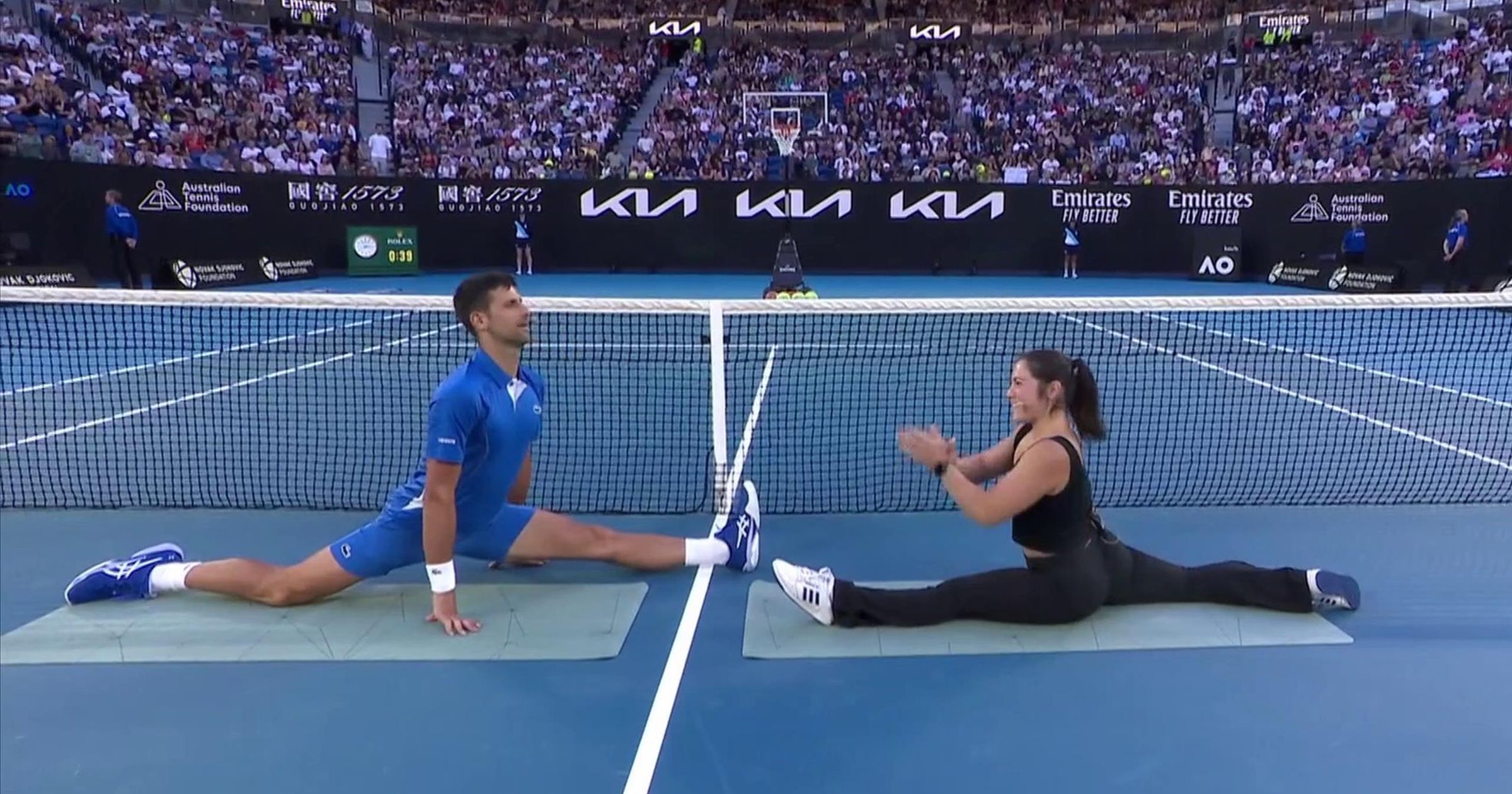 Novak Djokovic shows off flexibility and balance ahead of Australian ...