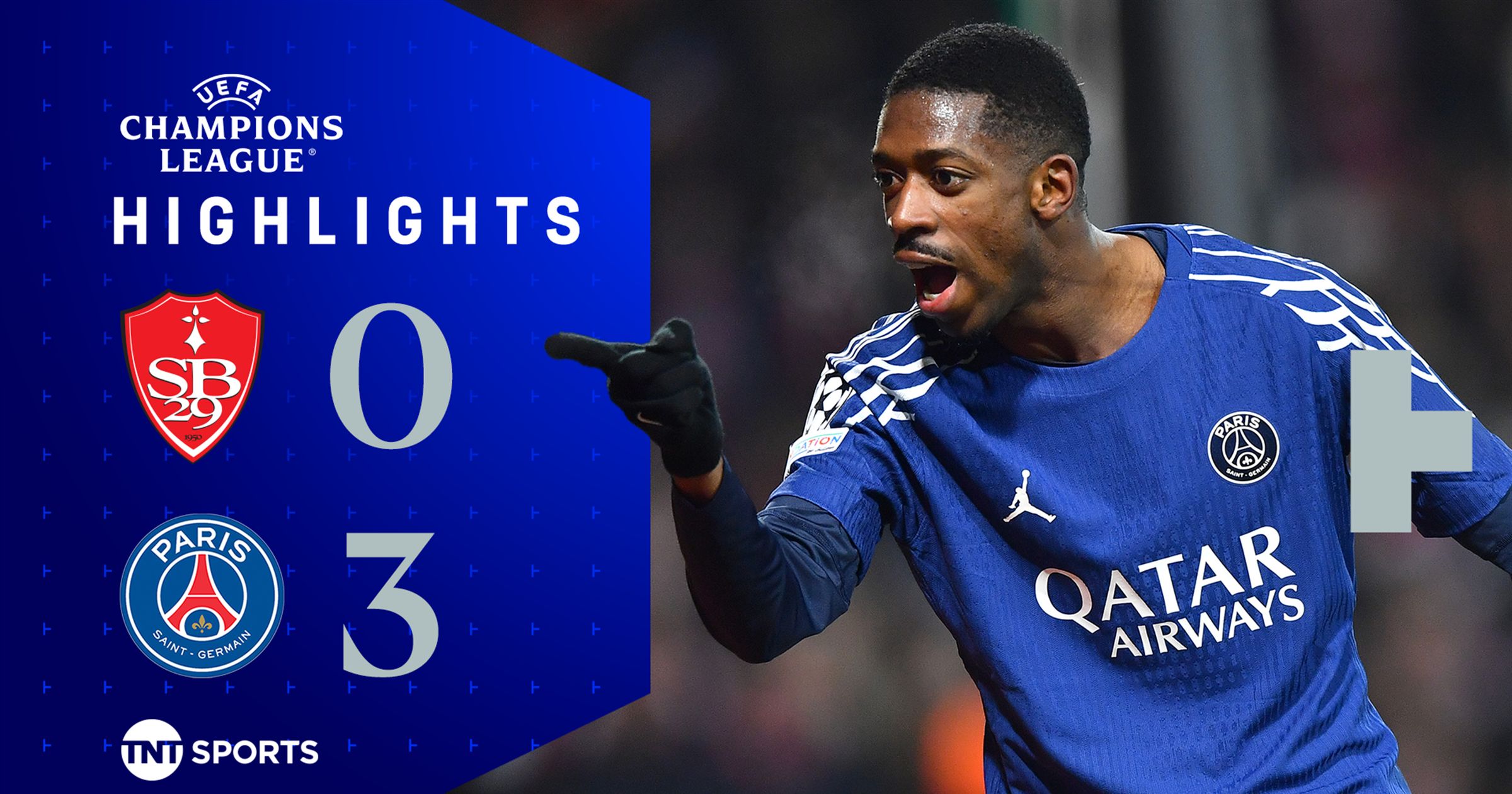 Brest v Paris Saint-Germain UEFA Champions League highlights: Ousmane ...