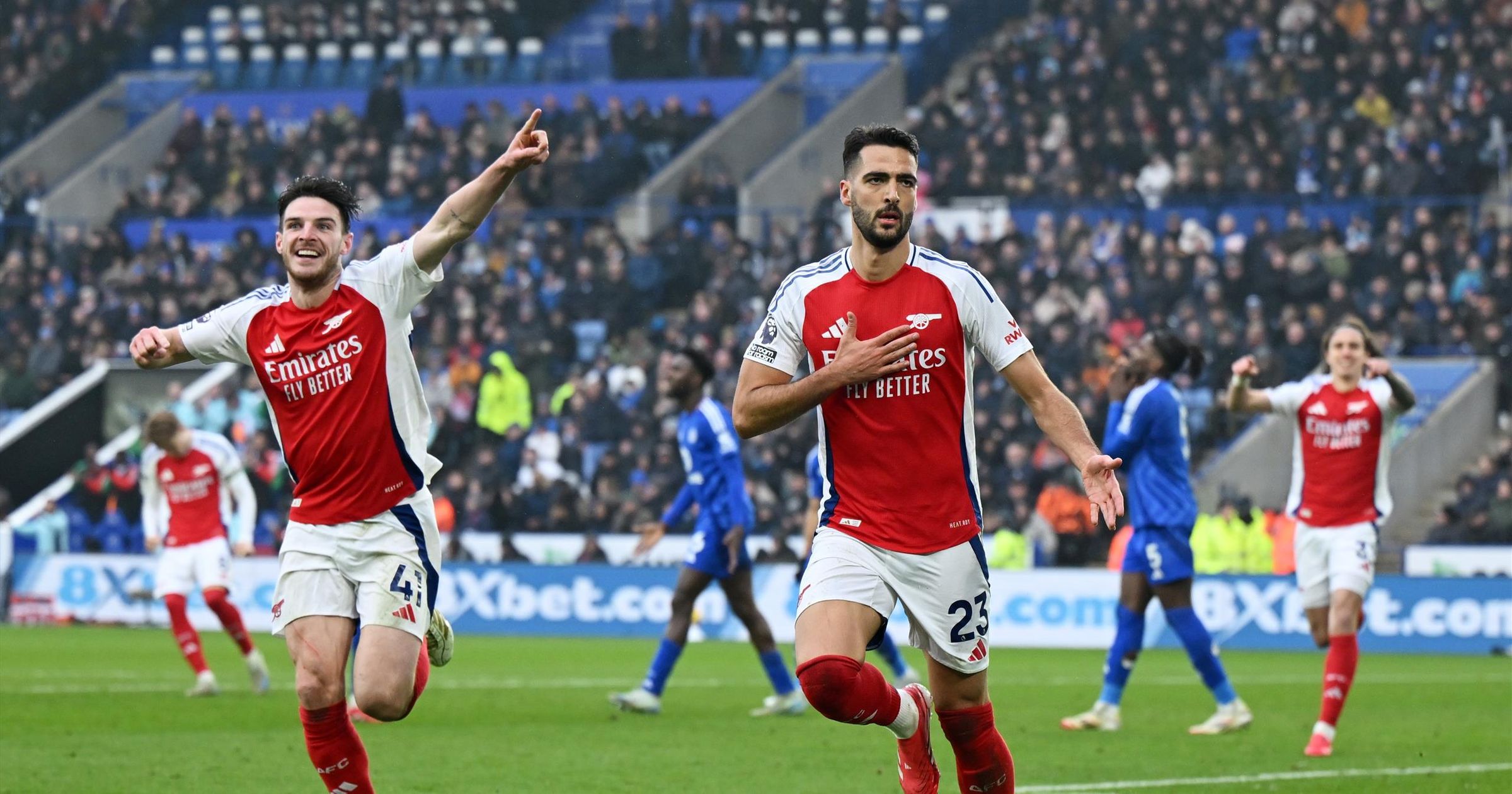 Mikel Merino heads home opening goal for Arsenal after Ethan Nwaneri ...