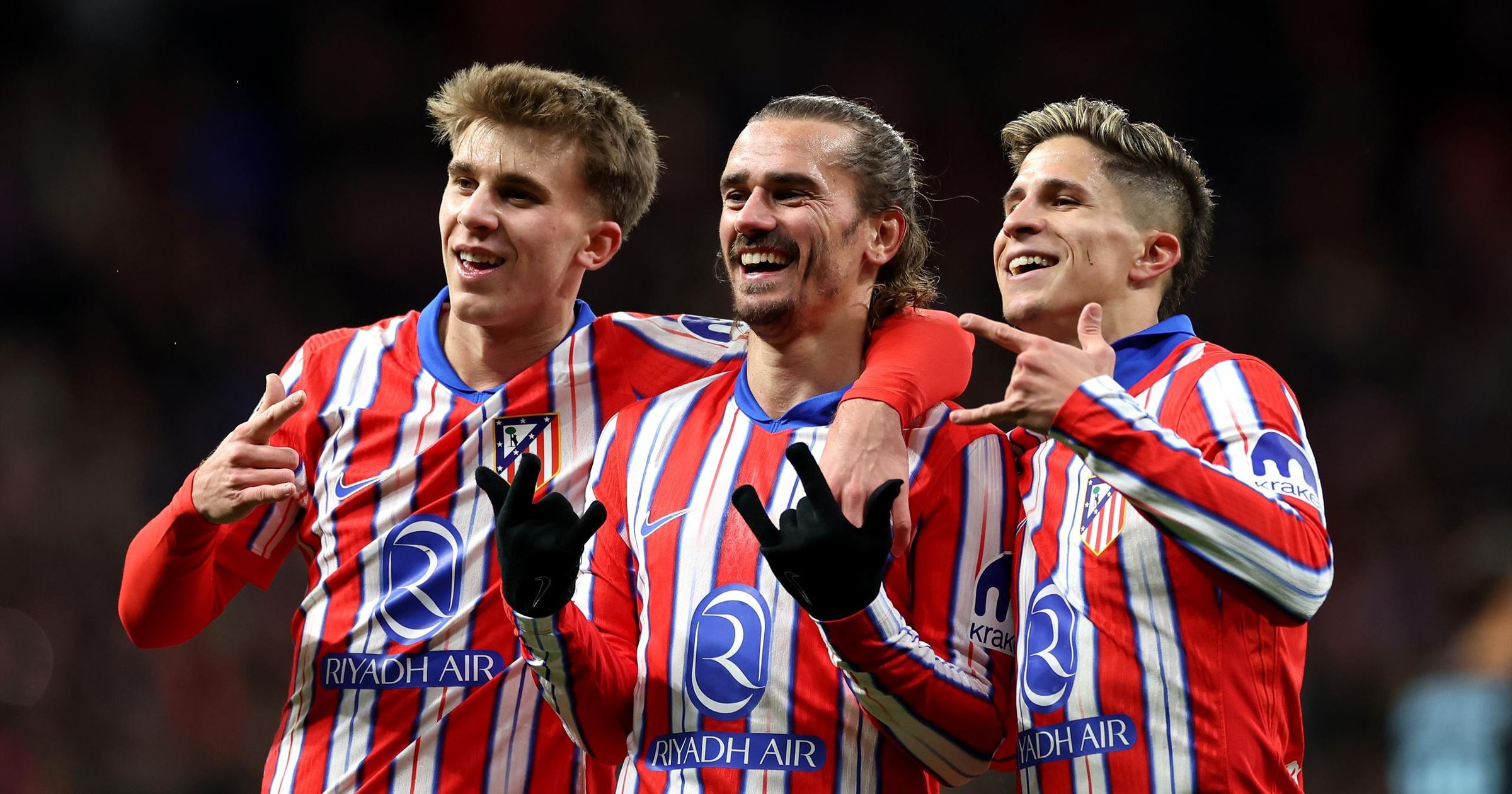 Antoin Griezmann scores with a rare header to put a purring Atletico ...