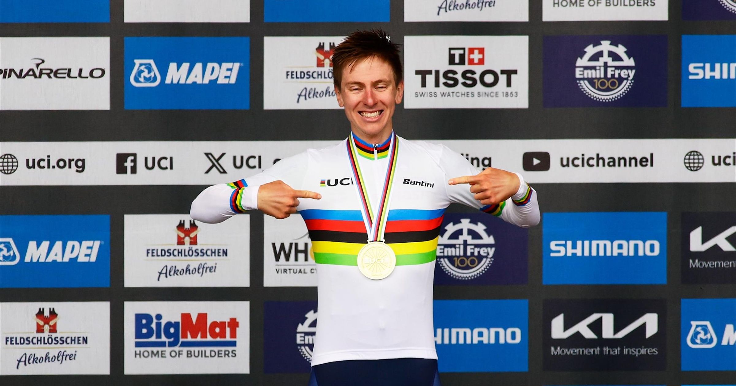 UCI Road World Championships: Watch as Tadej Pogacar dons the famous ...