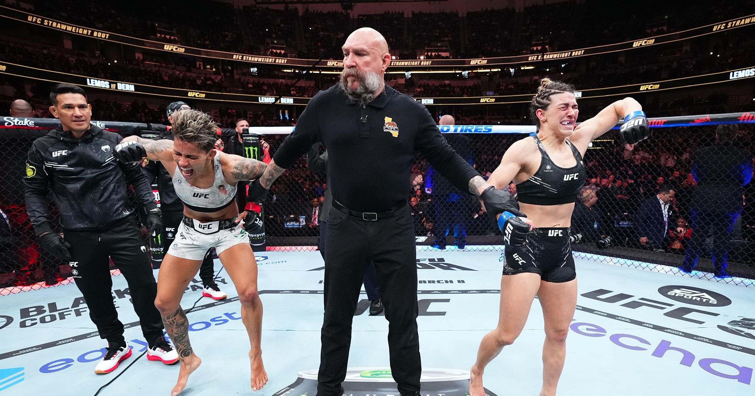 UFC 298: Wild celebrations as Amanda Lemos wins war with Mackenzie Dern ...