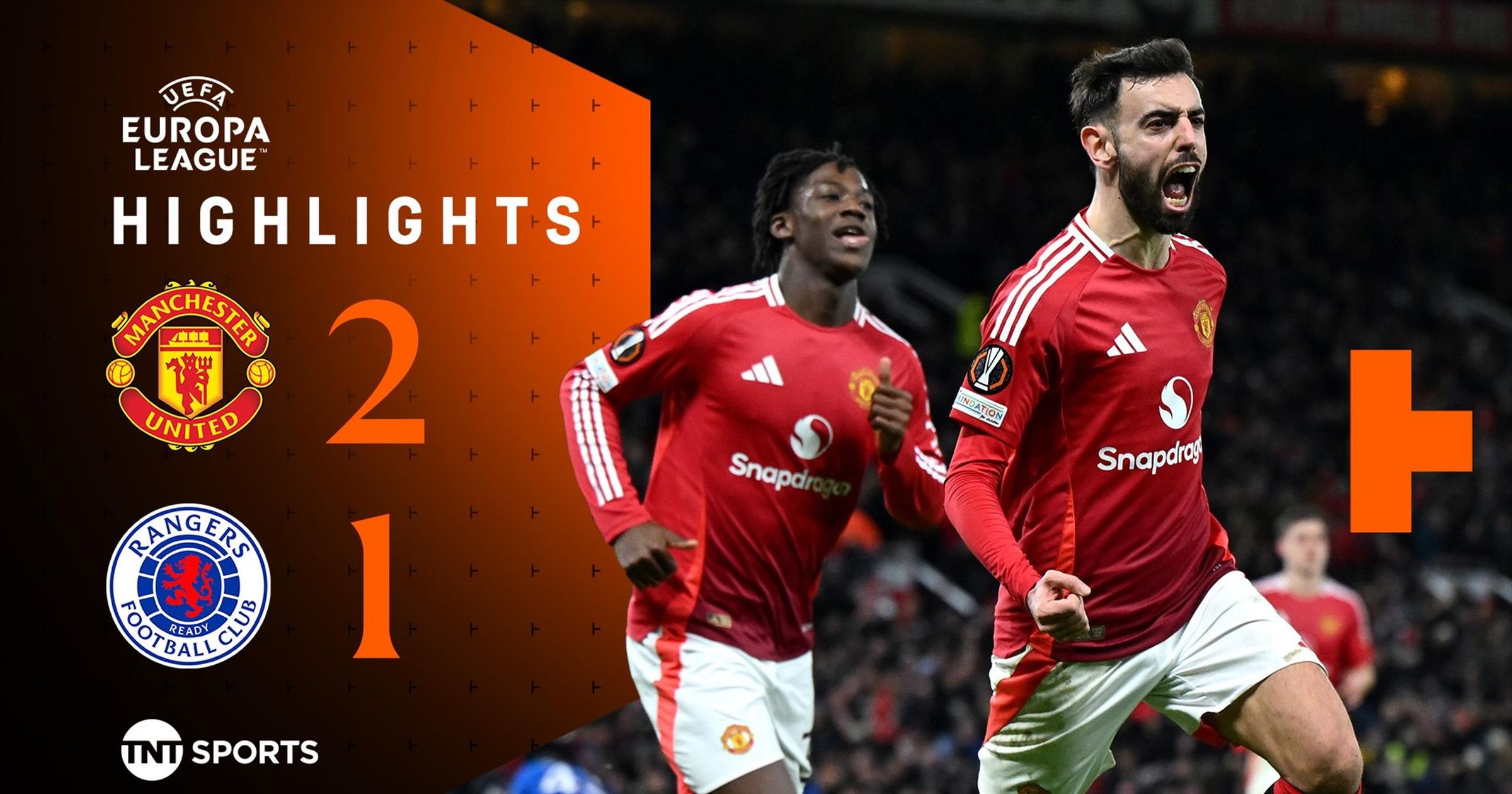 Man Utd 2-1 Rangers: UEFA Europa League highlights as Bruno Fernandes ...