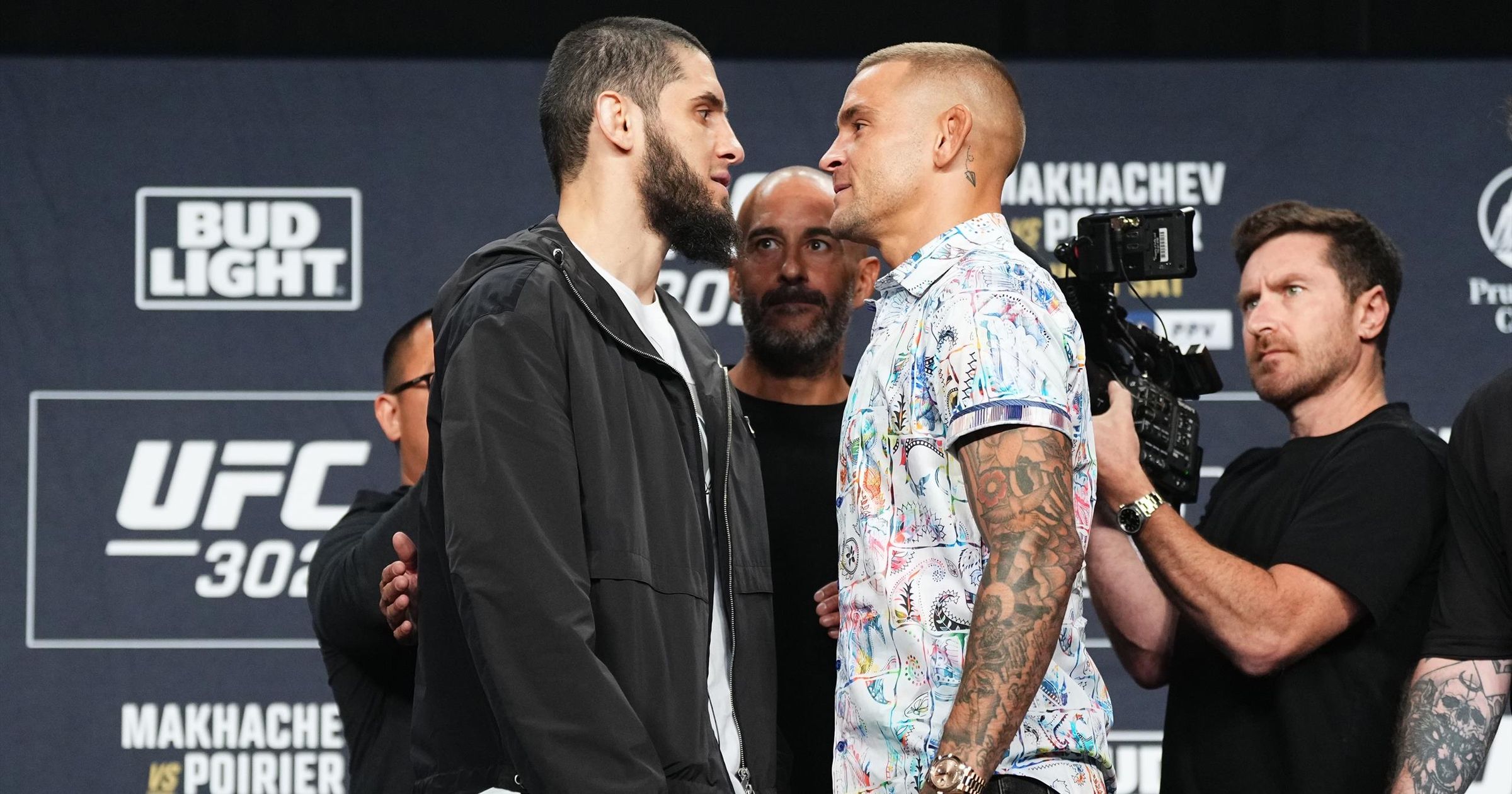 Islam Makhachev taunts Dustin Poirier at UFC 302 press conference in ...