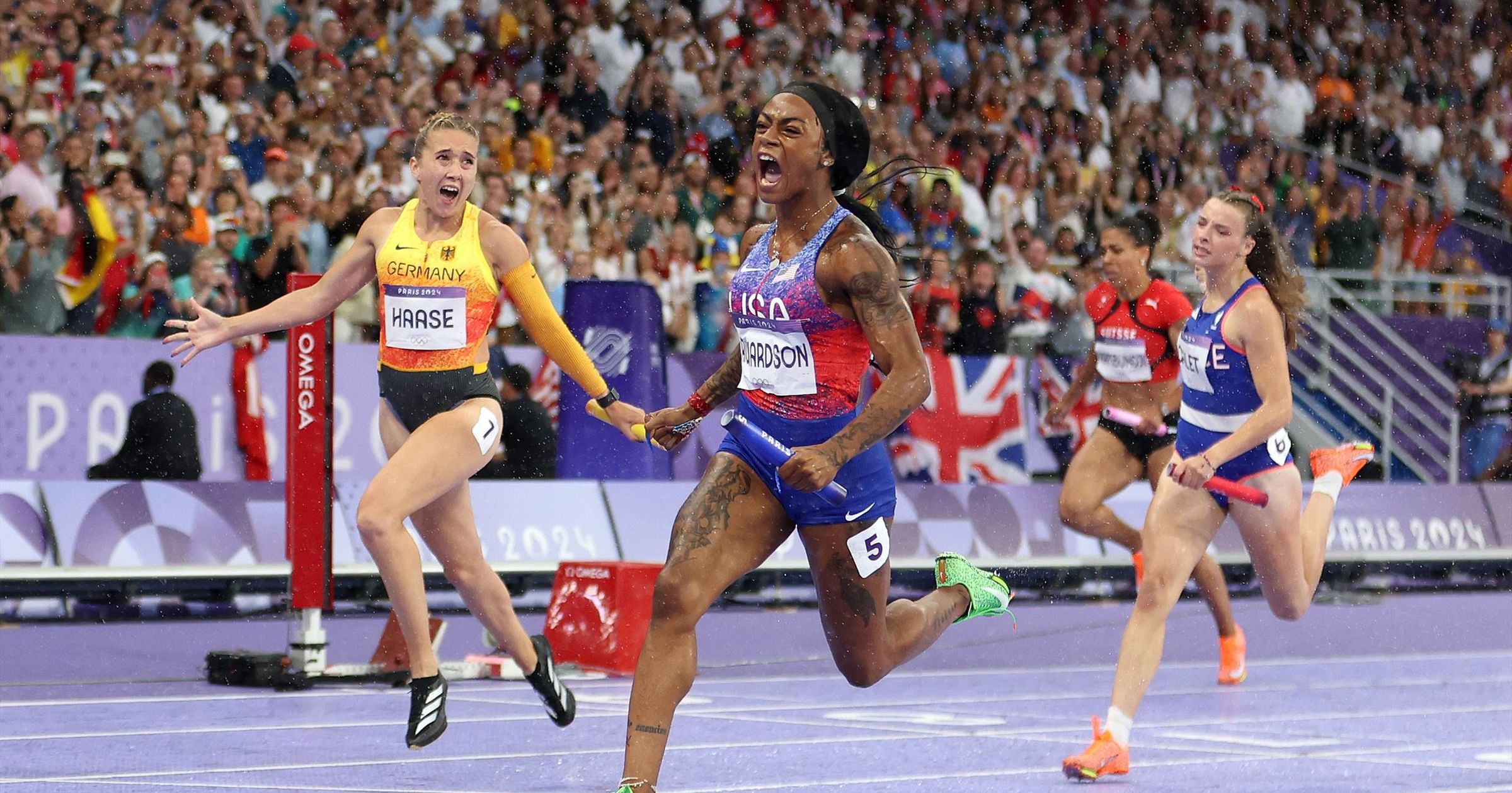 Team GB take silver after 'terrible changeover' with USA winning gold ...