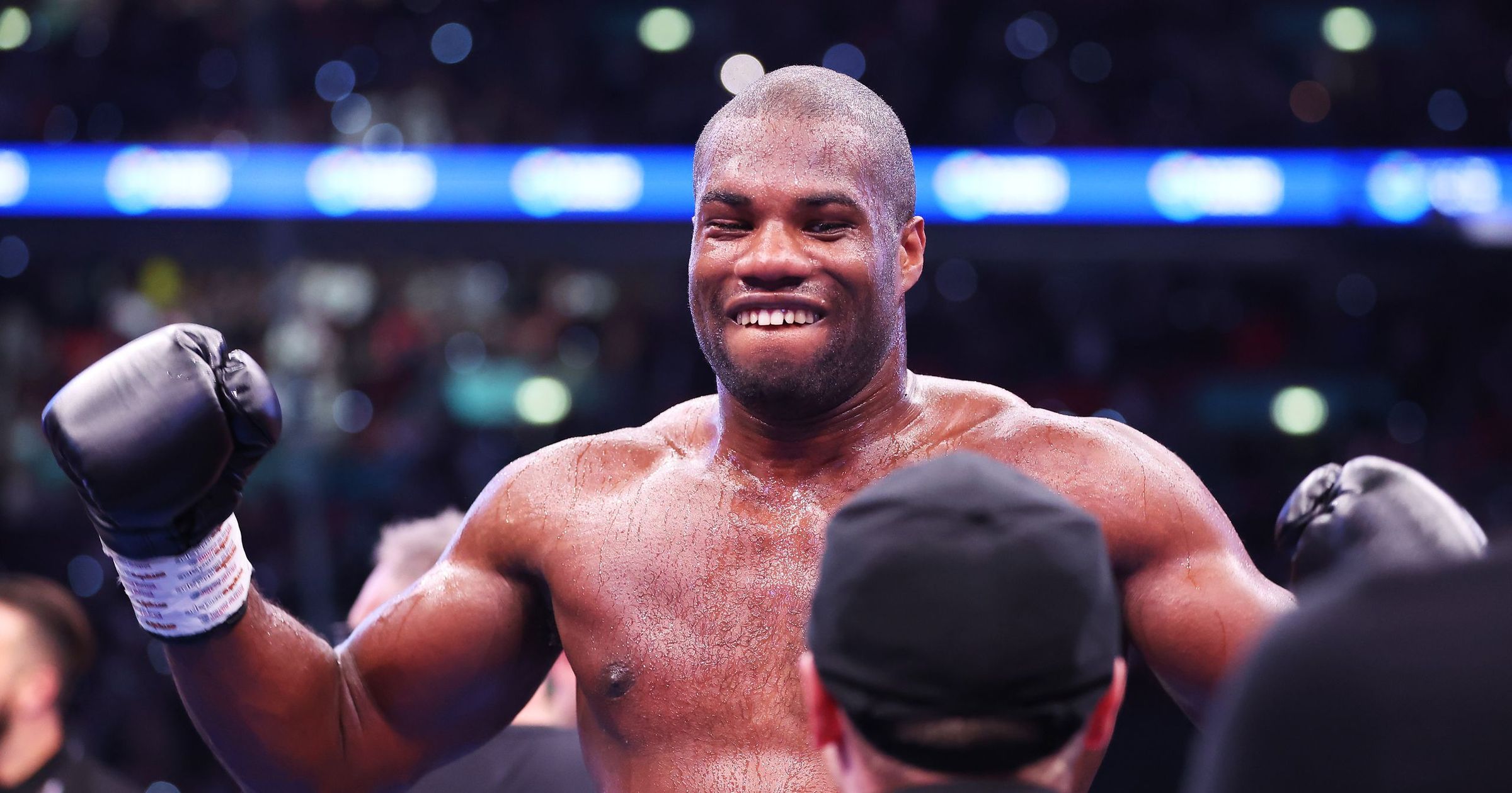 Daniel Dubois reacts after stunning knockout win over Anthony Joshua at ...