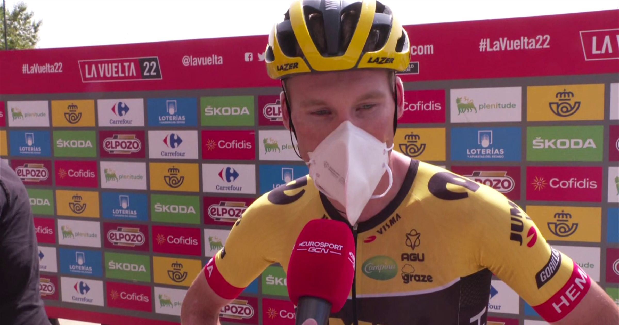 Primoz Roglic can 'barely walk' after freak crash at La Vuelta, says ...