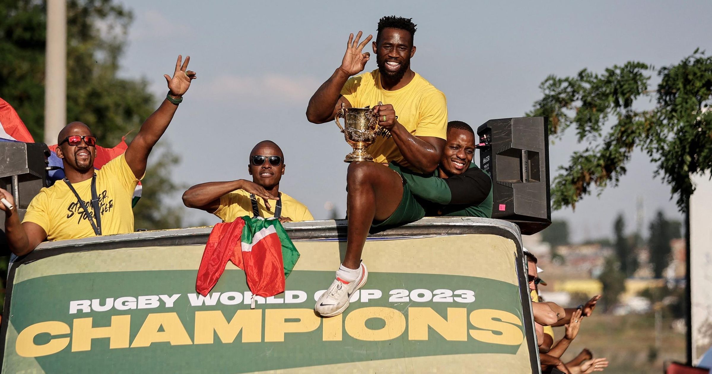Springboks parade Webb Ellis Cup after South Africa's Rugby World Cup ...