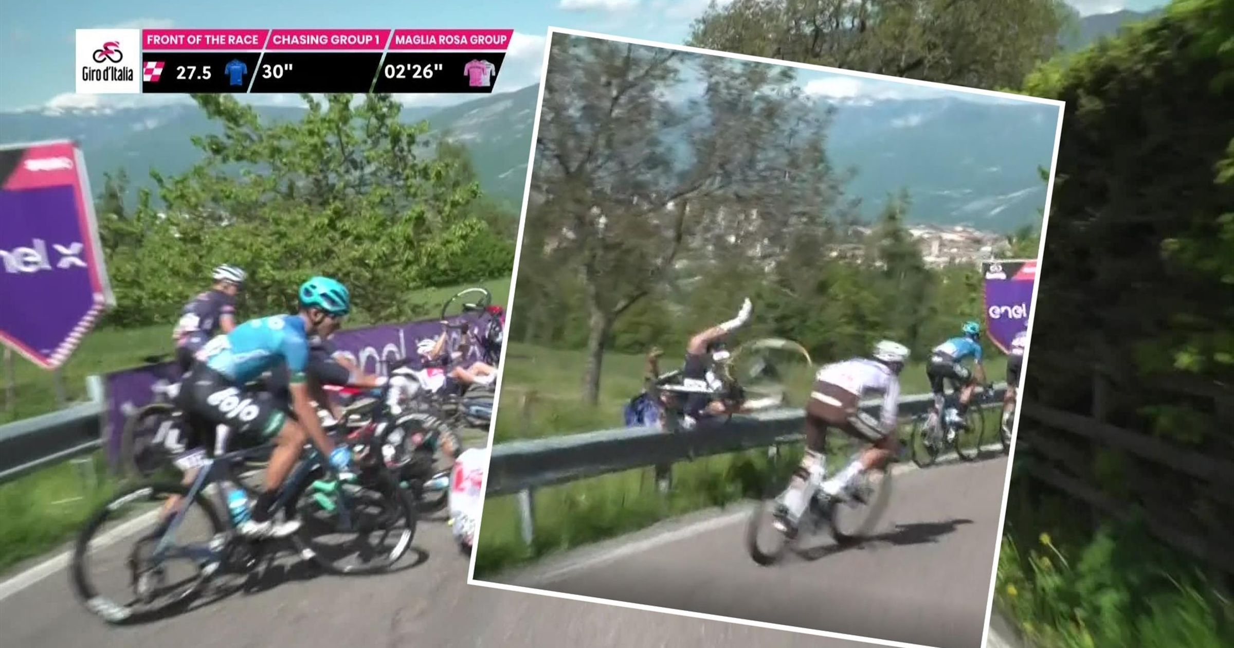 Remco Evenepoel flung onto barriers in big crash on Stage 17 at Giro d ...