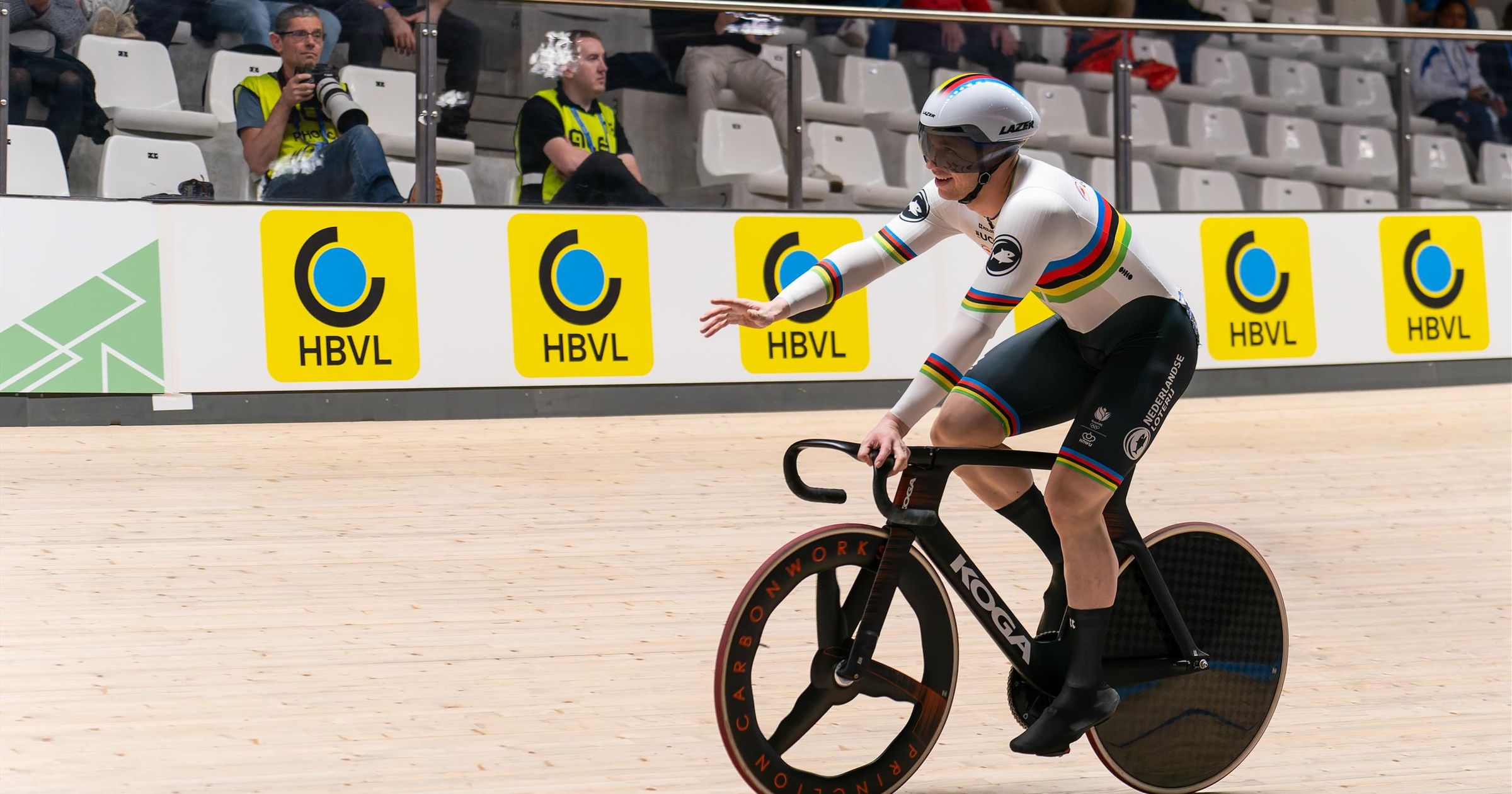 Harrie Lavreysen powers to men’s sprint gold over Mikhail Yakovlev at ...