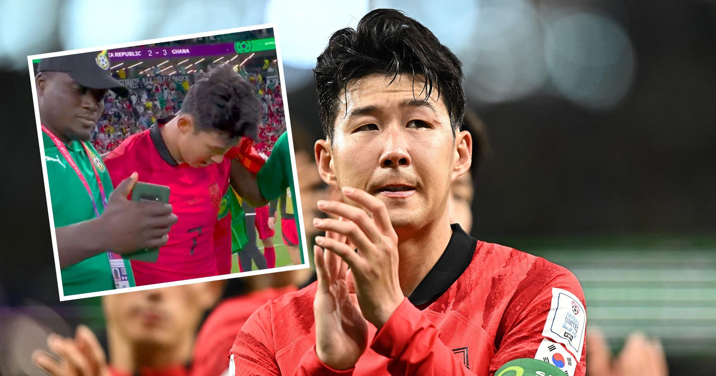 Ghana coach snaps selfie with crying Son Heung-min as George Boateng ...