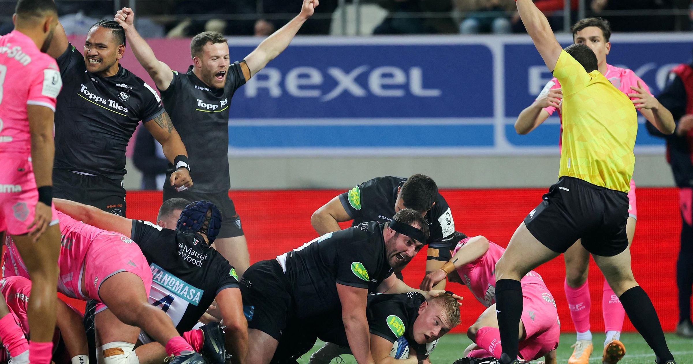 Leicester Tigers' Archie Vanes grabs second try of the match in ...