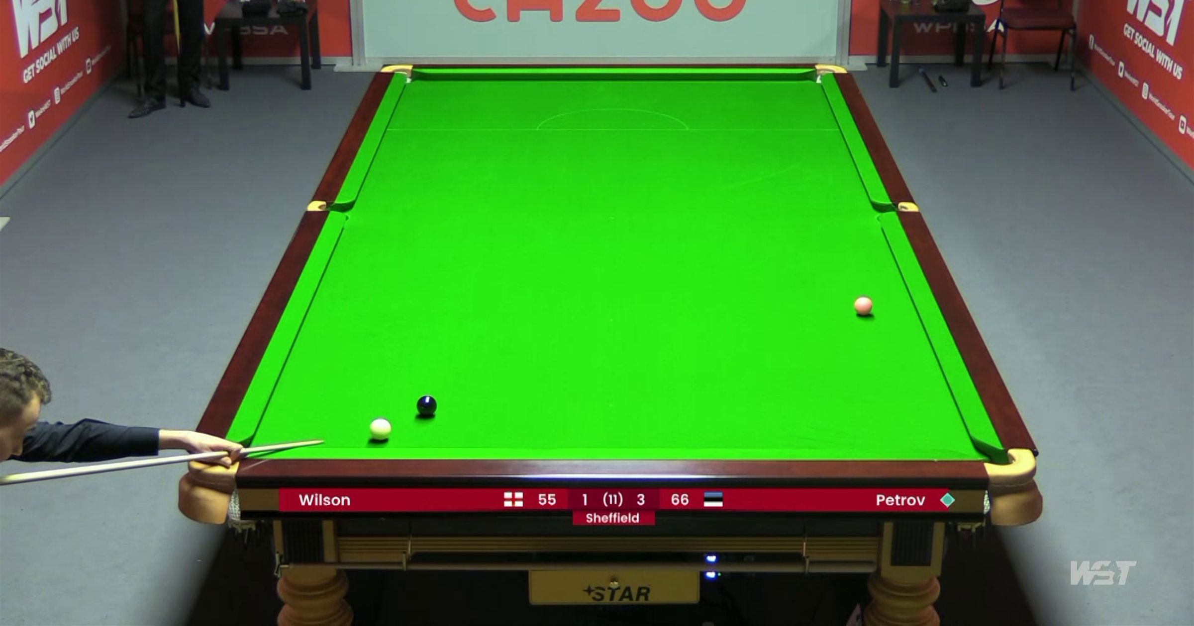 Watch Gary Wilson toss cue in frustration as Andres Petrov flukes ...