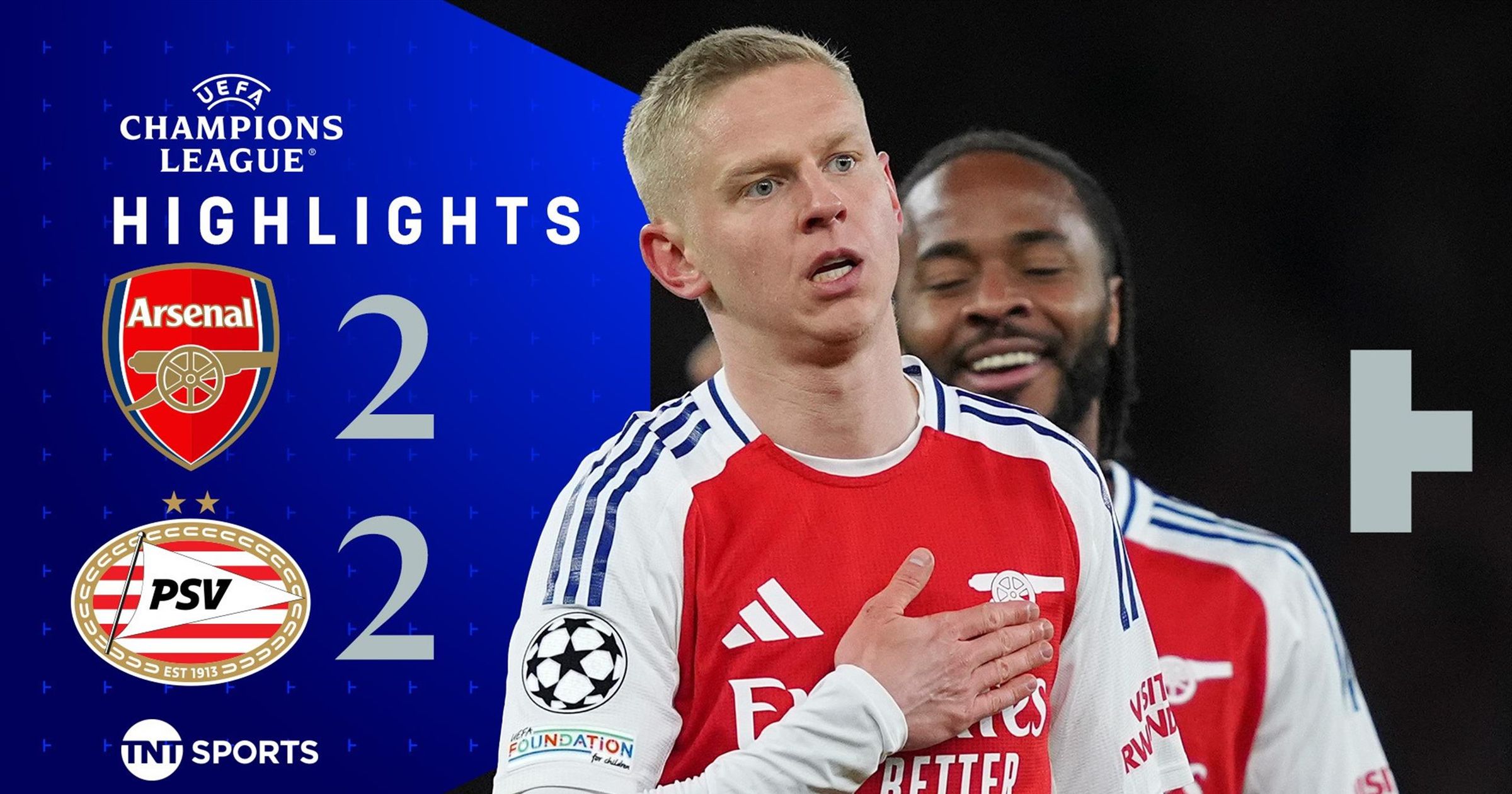 Arsenal 2-2 PSV (9-3 on agg): UEFA Champions League highlights as Gunners complete job ...