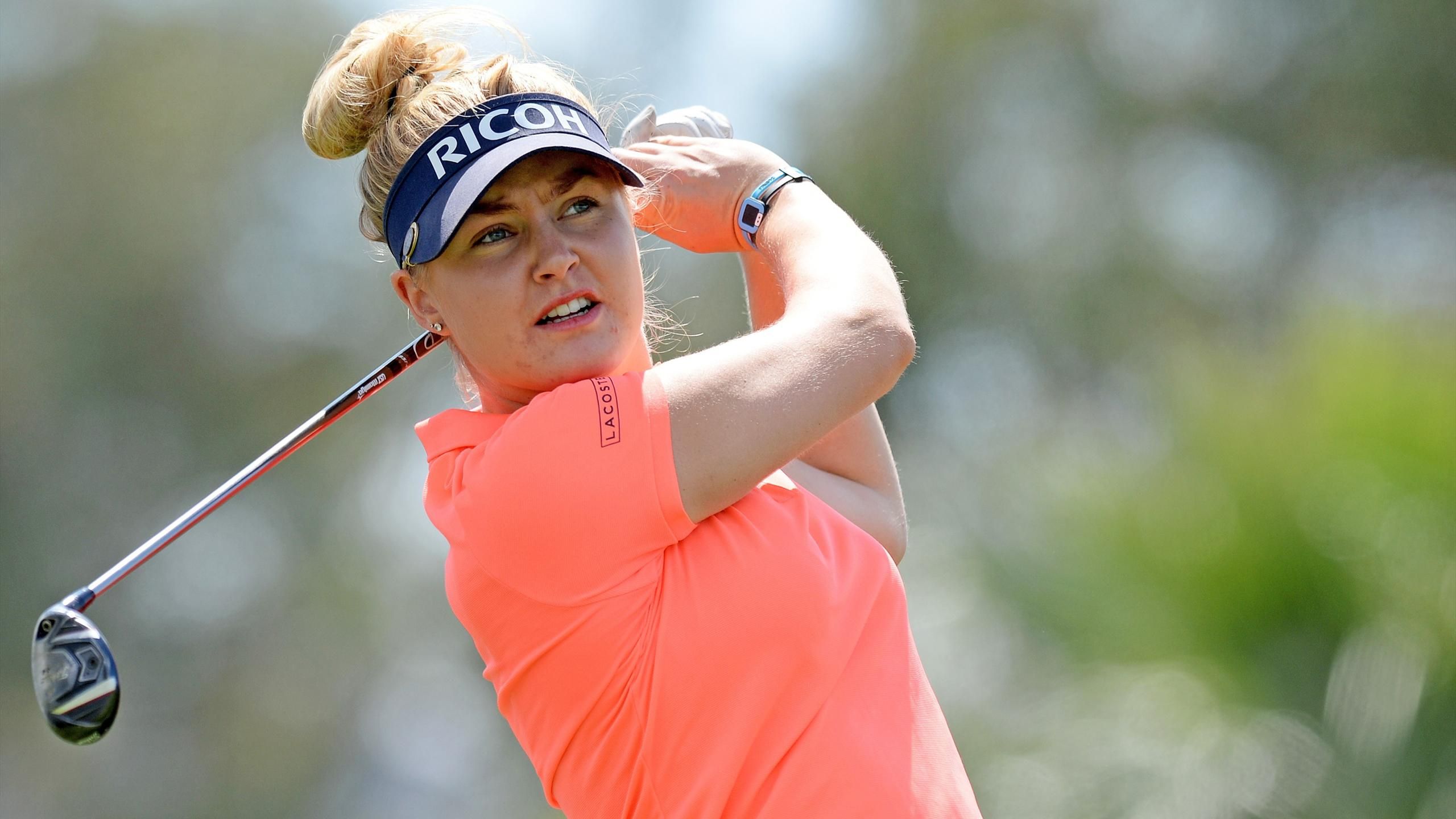 Charley Hull takes embarrassing tumble as tee box collapses, Dame Laura ...