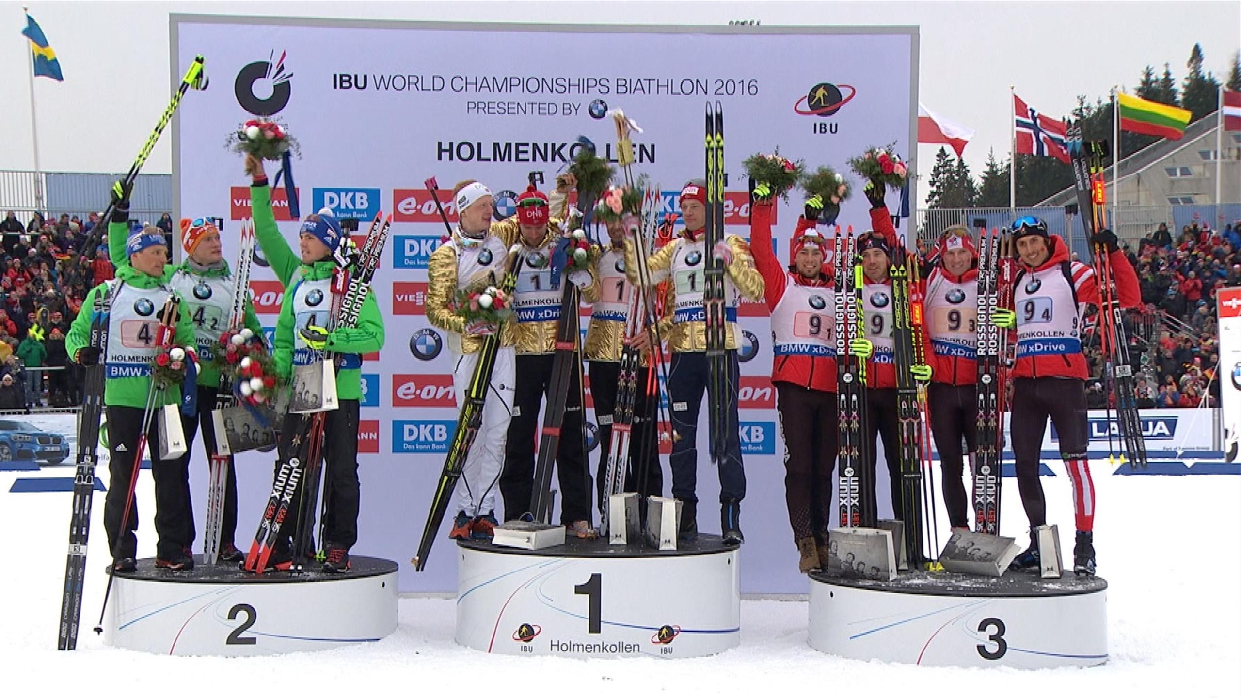 World Championship biathlon relay: The men's medal ceremonyRelay Men ...