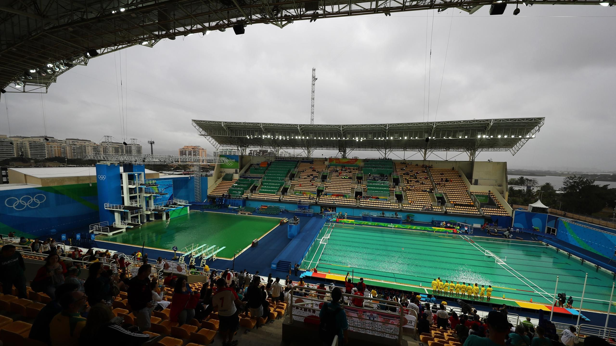 'Argh, my eyes!': Rio chiefs turn water polo pool blue again... but end ...