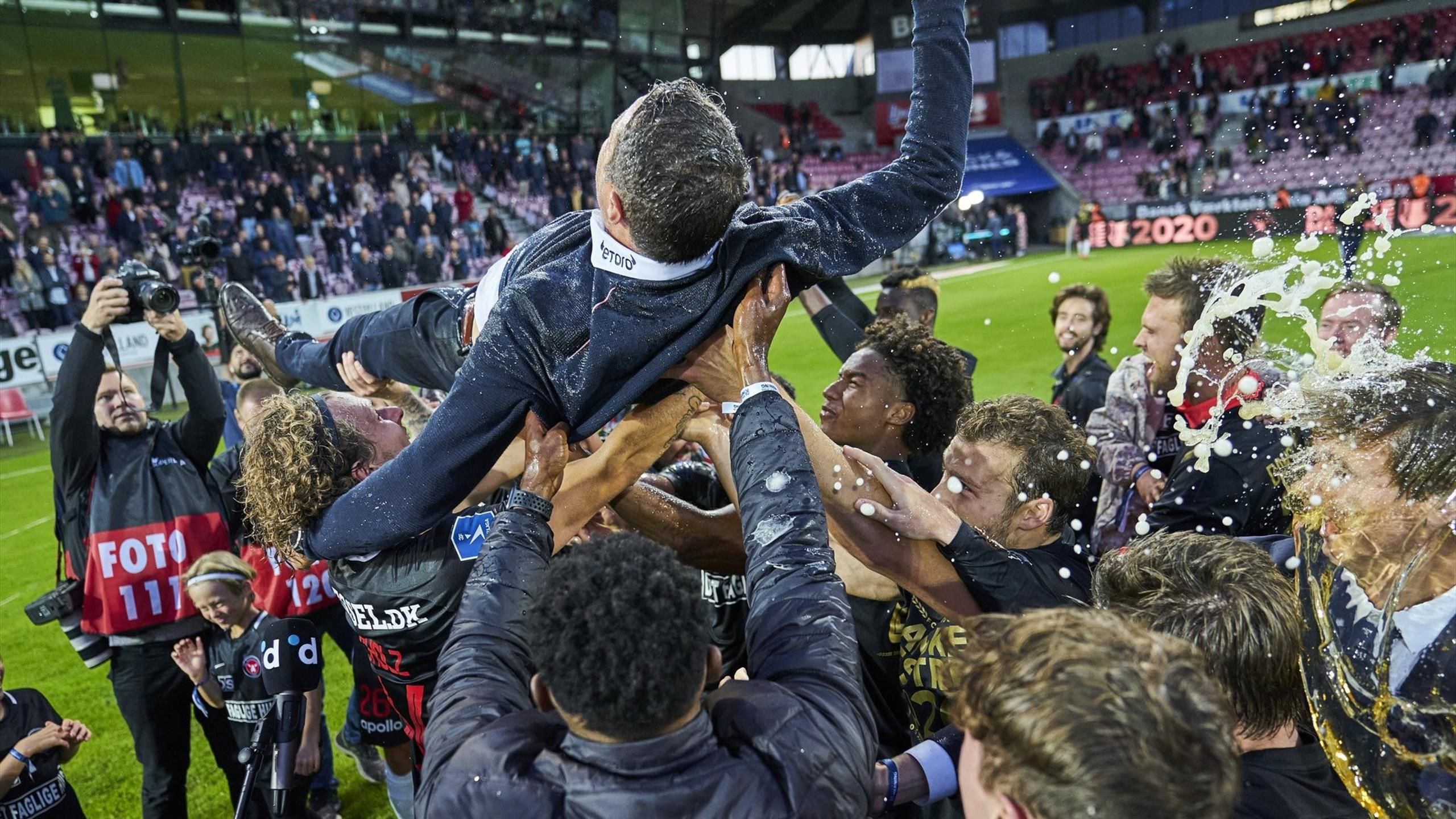 Midtjylland crowned Danish league champions in front of 4,800 fans ...