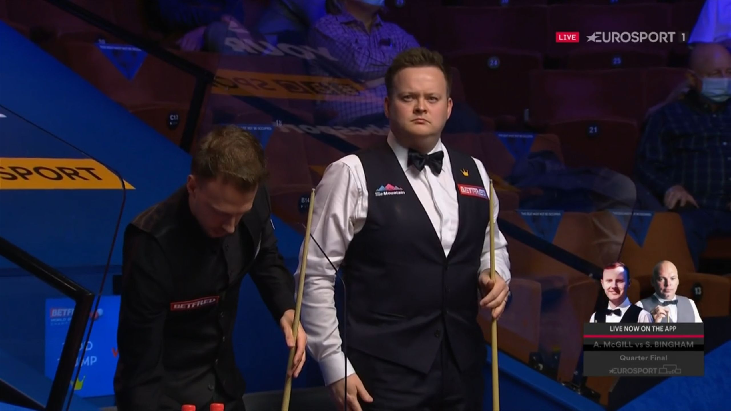 World Snooker Championship: 'We can hear you' - Commentators delay Judd ...