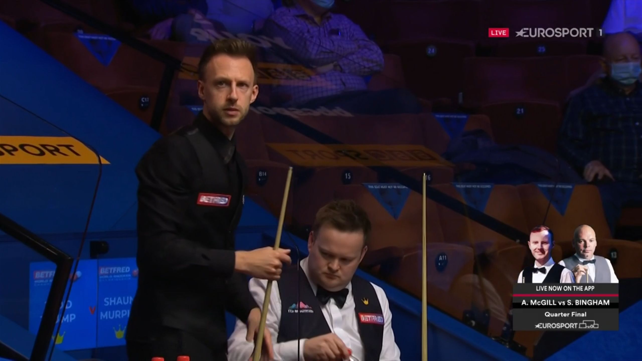 World Snooker Championship: Bizarre moment loud commentators delay Judd ...
