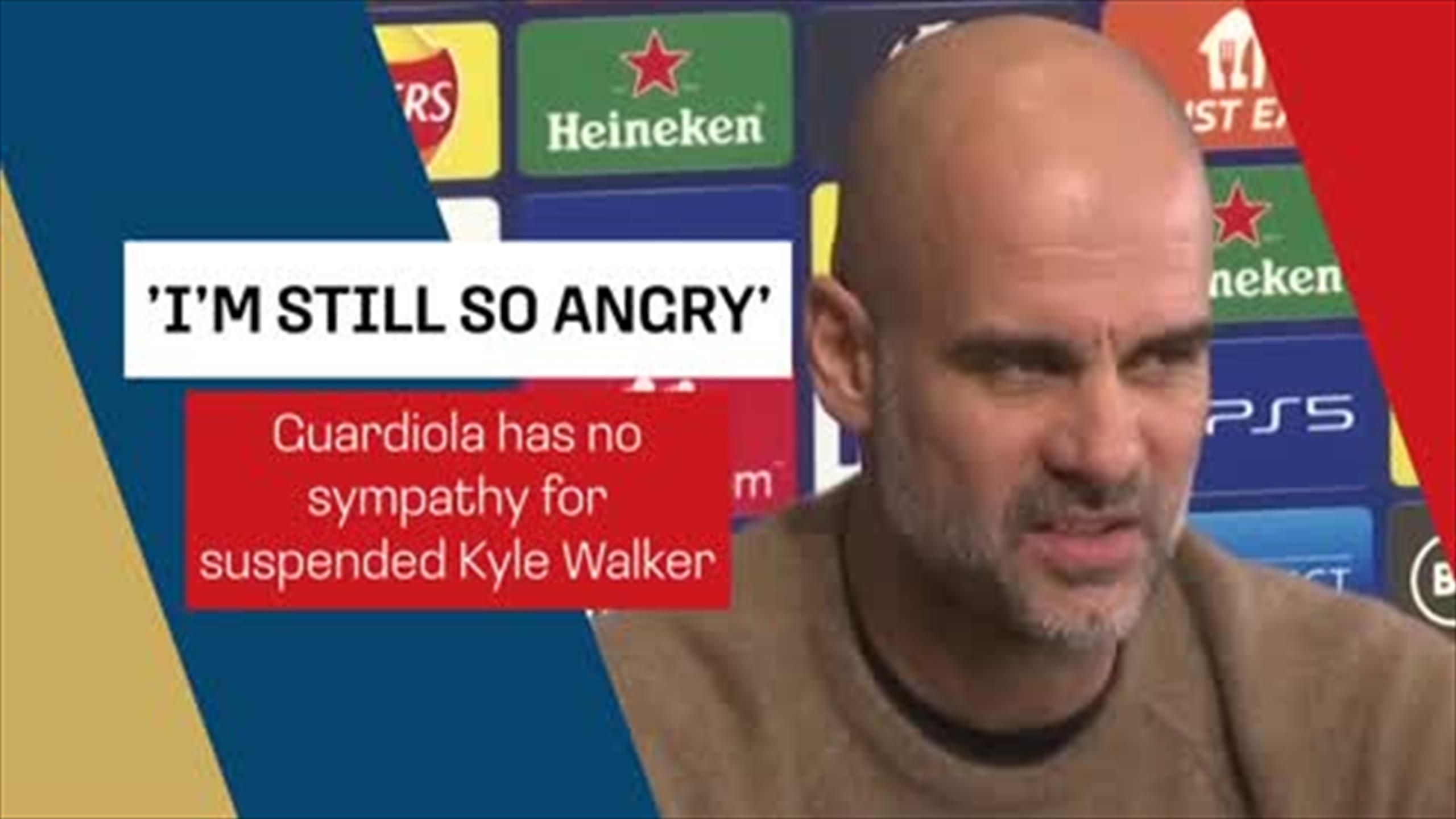 'I'm still so angry!' - Pep Guardiola on Kyle Walker's red card in ...