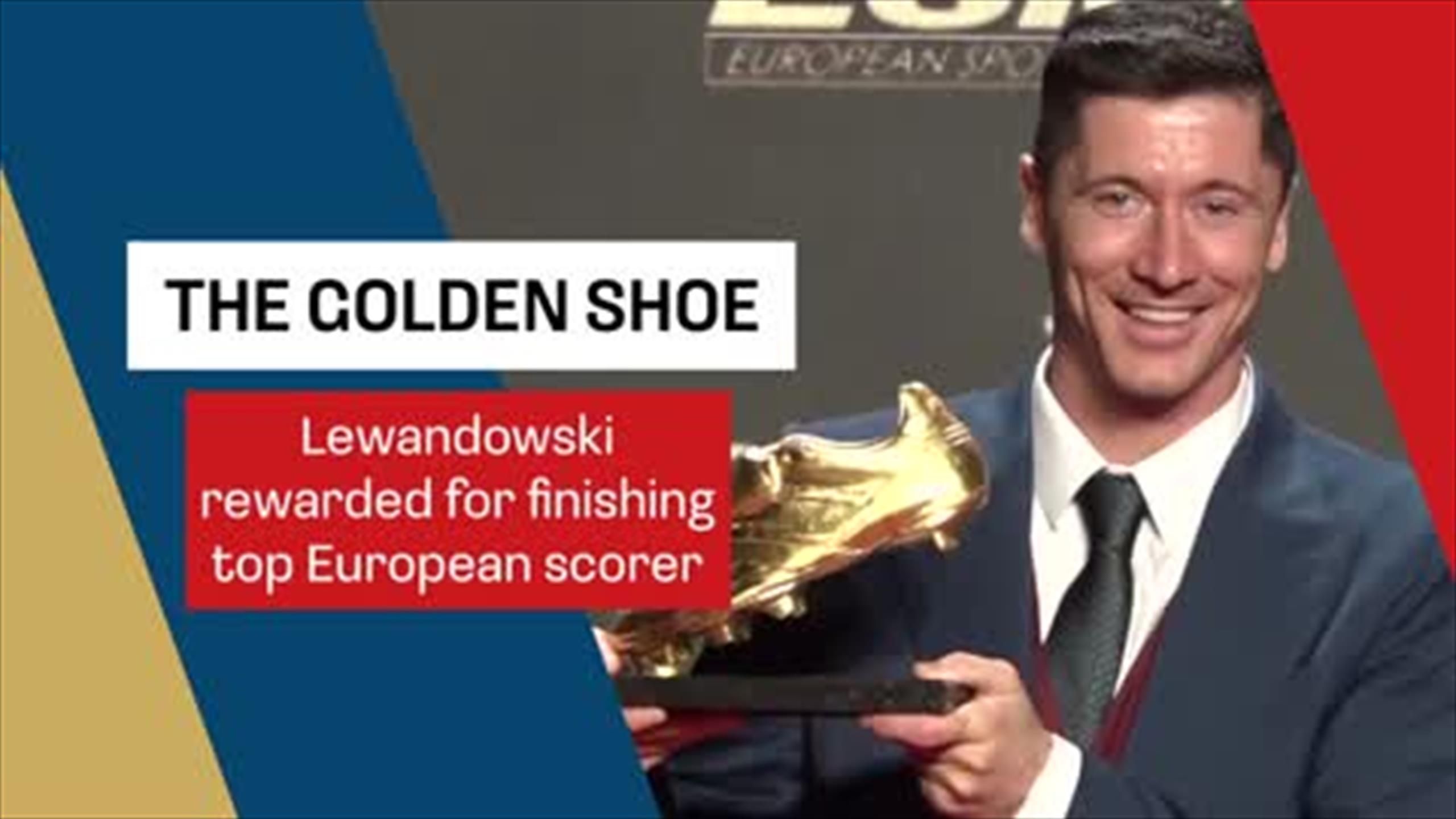 Robert Lewandowski receives Golden Shoe award as top European scorer ...