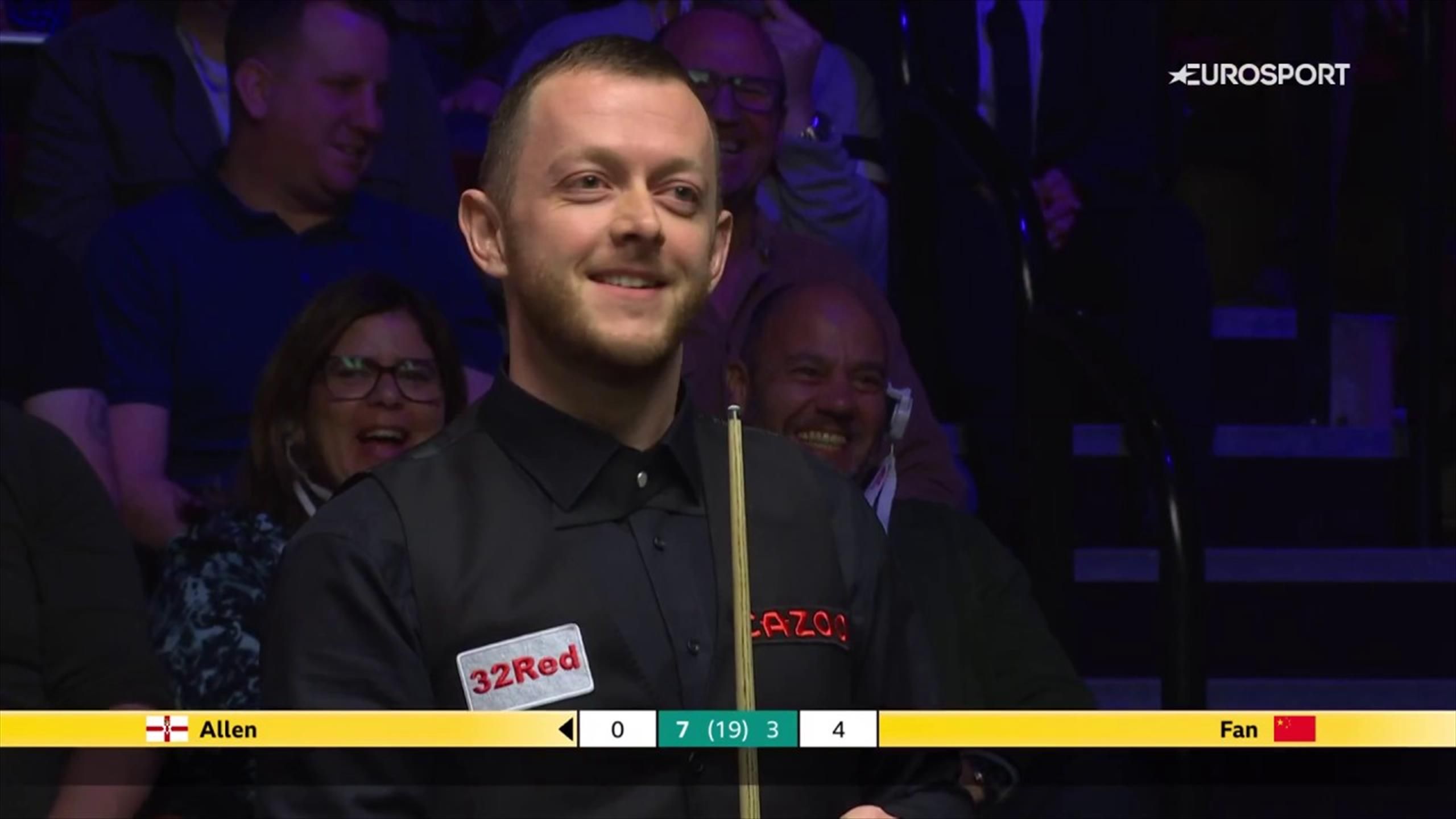 World Snooker Championship 2023: Mark Allen jokes with marker after ...