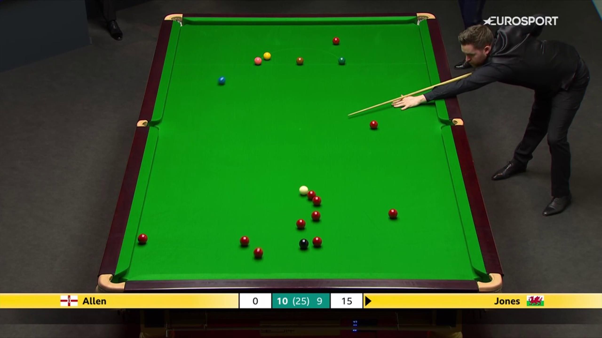World Snooker Championship: Big Jak Jones error sees re-rack in Mark ...