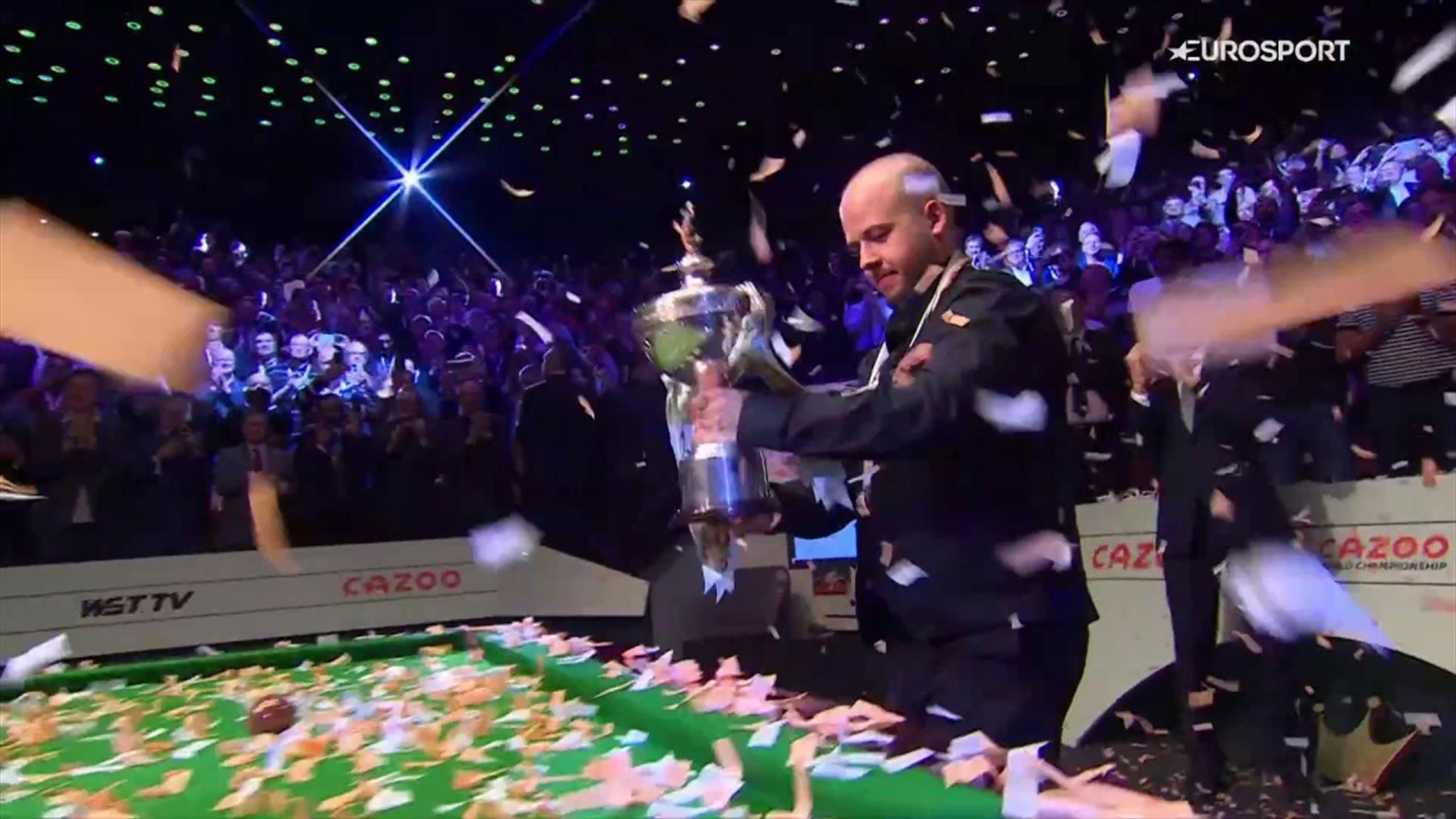 Luca Brecel holds trophy aloft after making history in winning first ...