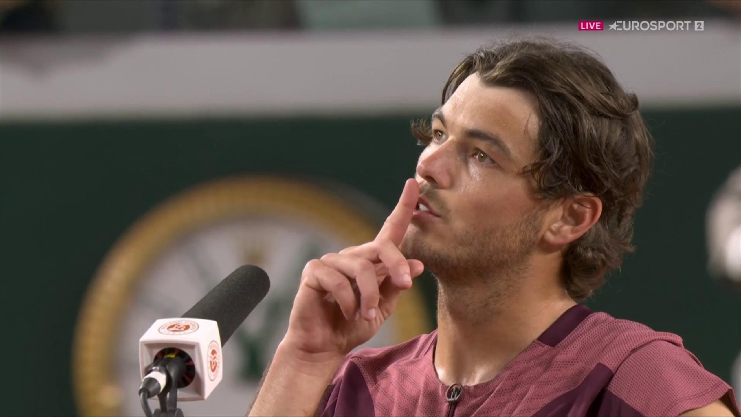 Incredible scenes as Court Suzanne Lenglen crowd boos Taylor Fritz ...